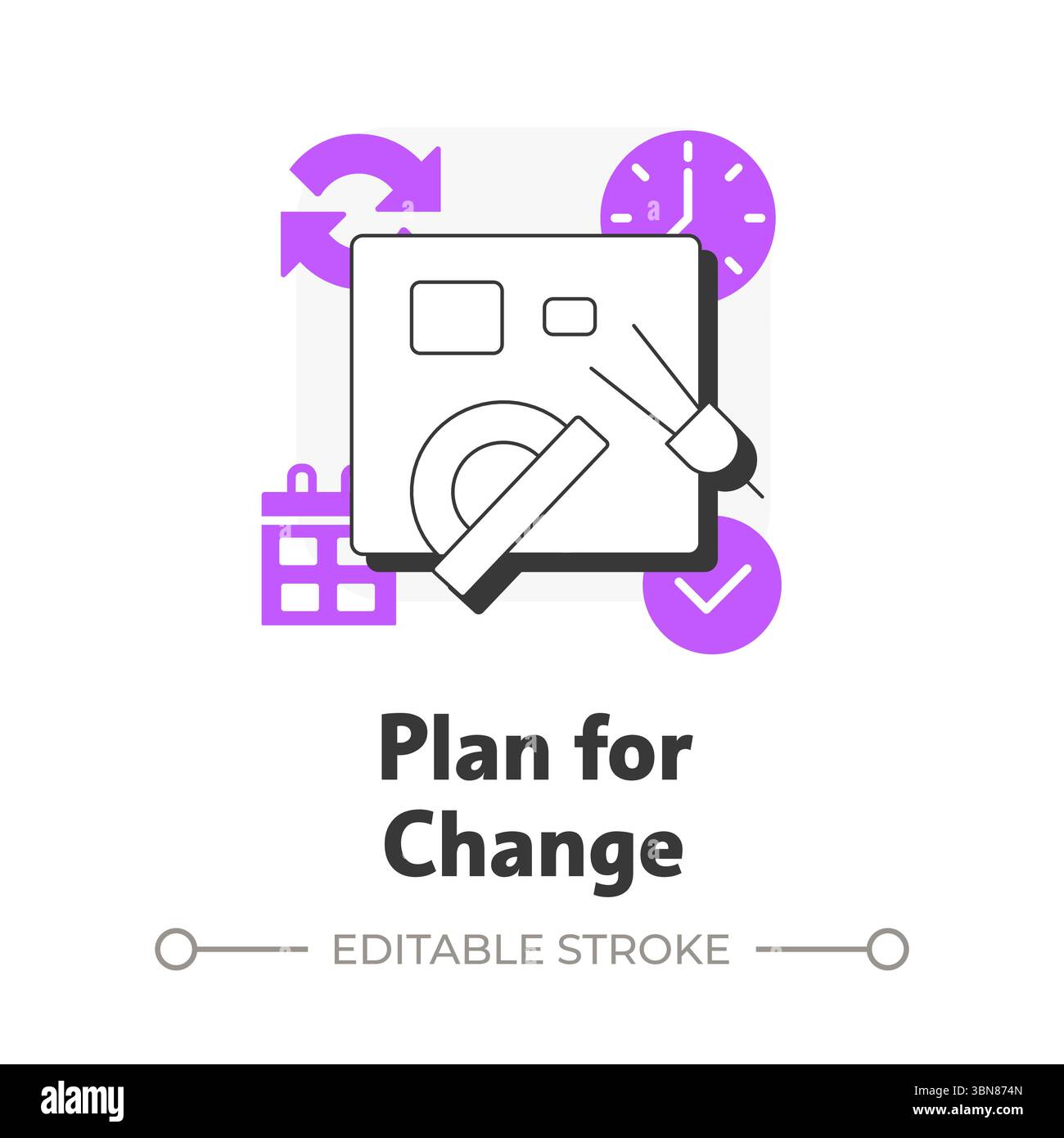 Plan for change flat outline concept icon Stock Vector Image & Art - Alamy