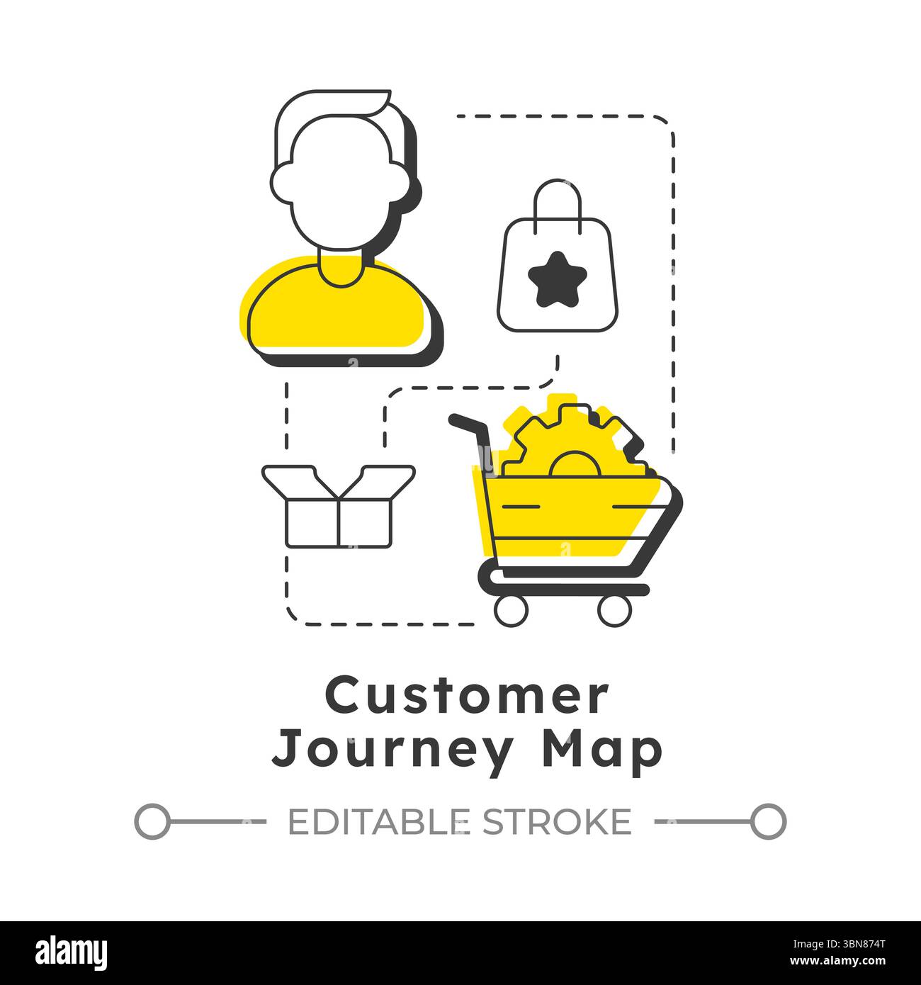 Customer journey map modern linear concept icon Stock Vector Image ...