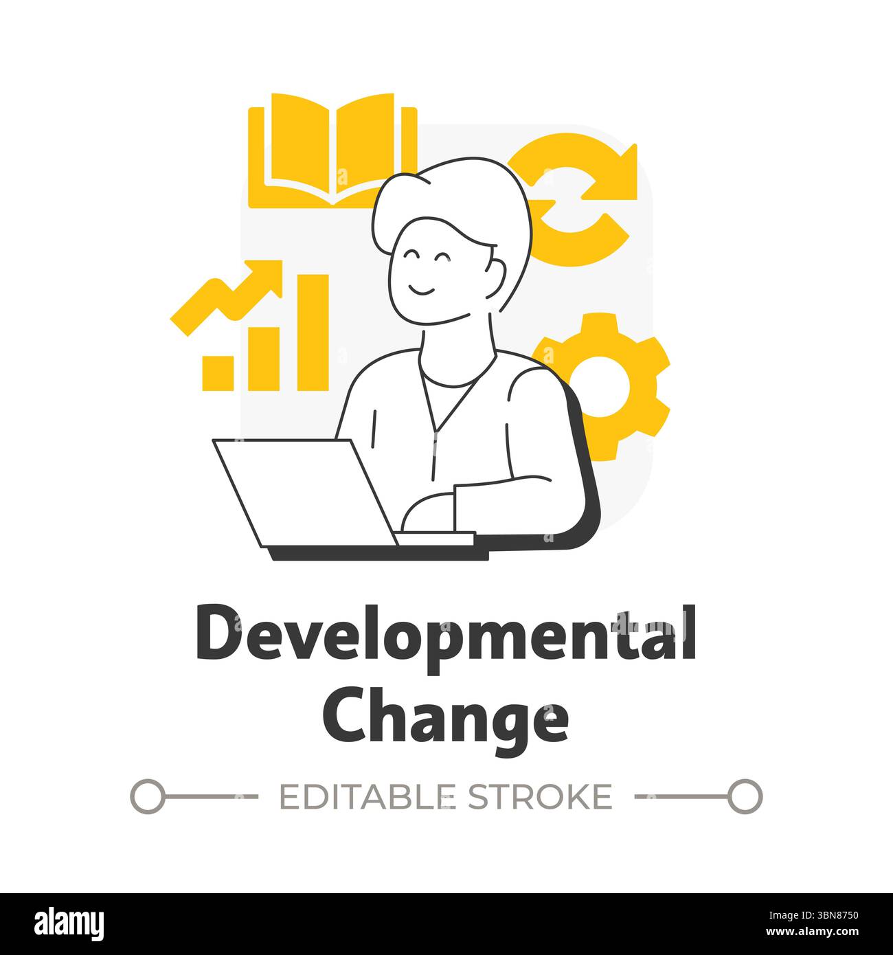 Developmental change flat outline concept icon Stock Vector Image & Art ...