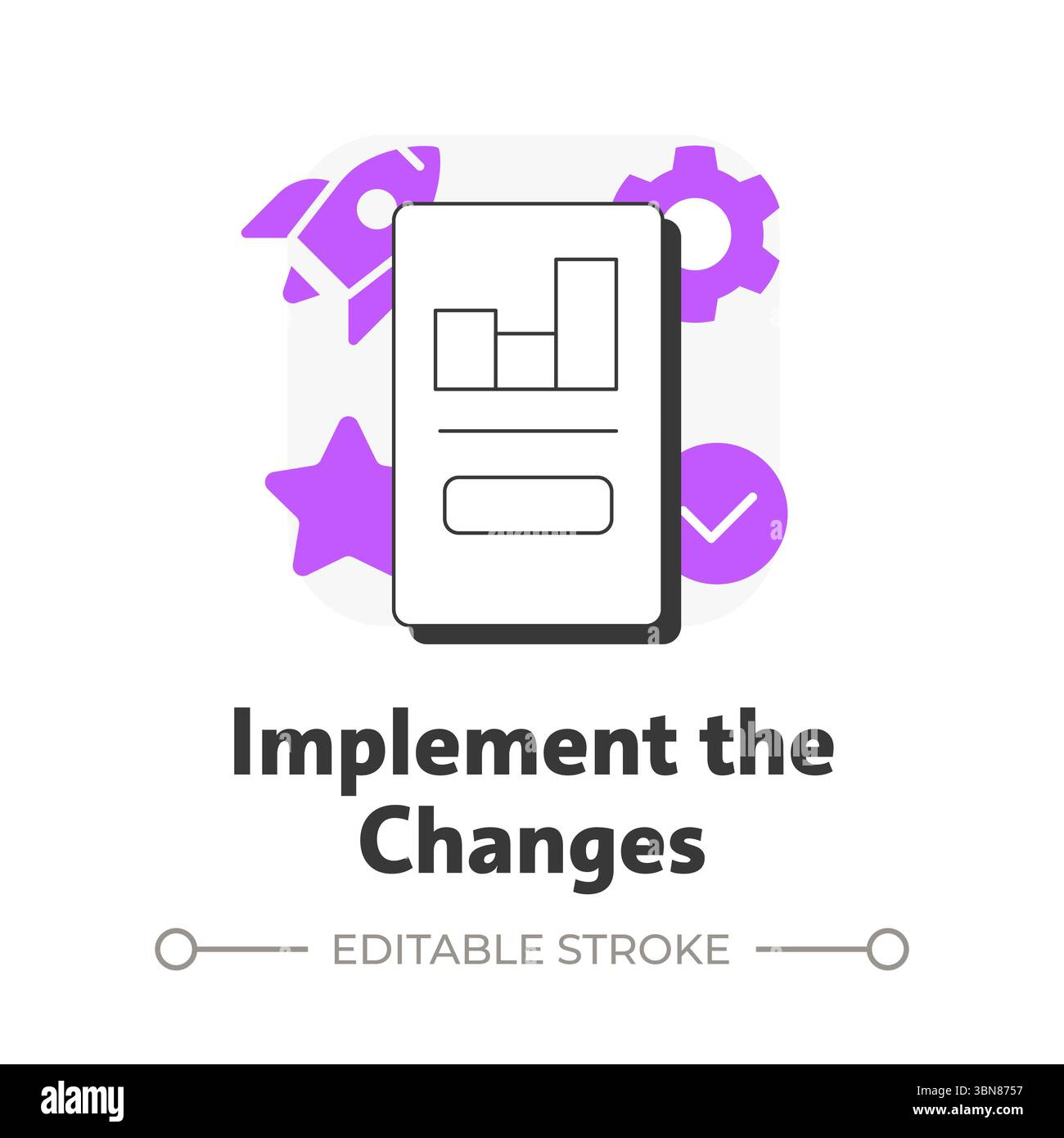 Implement changes flat outline concept icon Stock Vector Image & Art - Alamy
