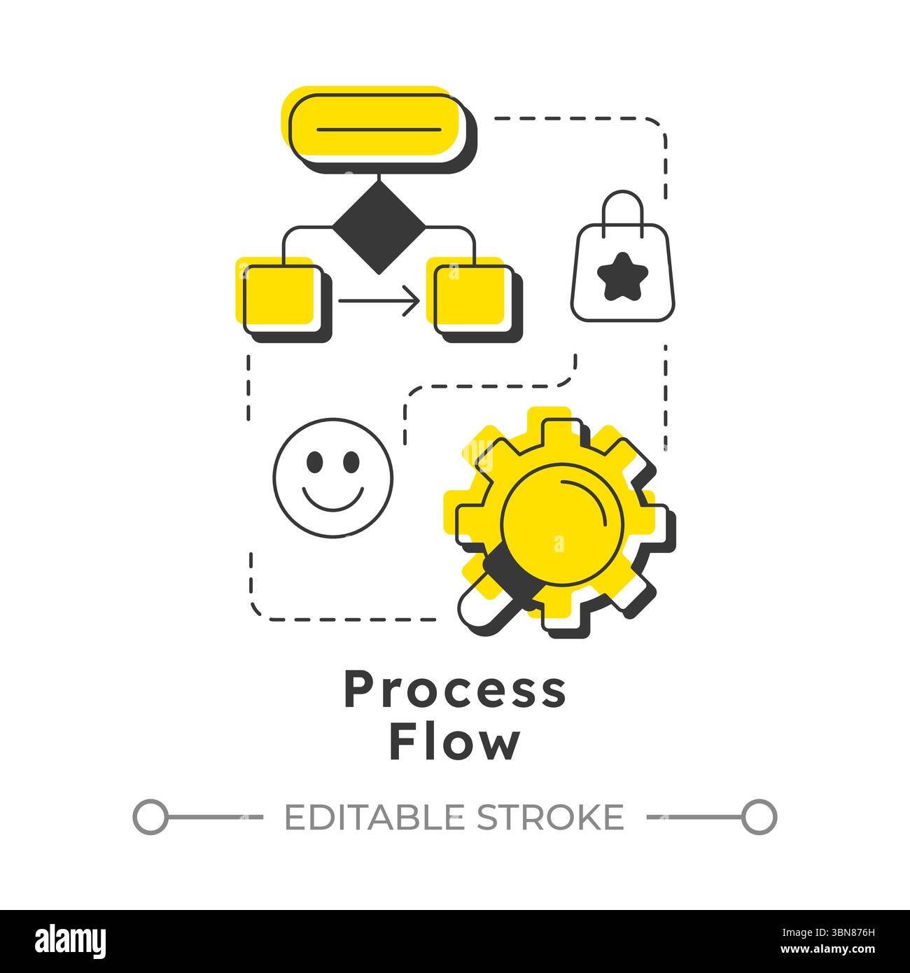 Process flow modern linear concept icon Stock Vector Image & Art - Alamy