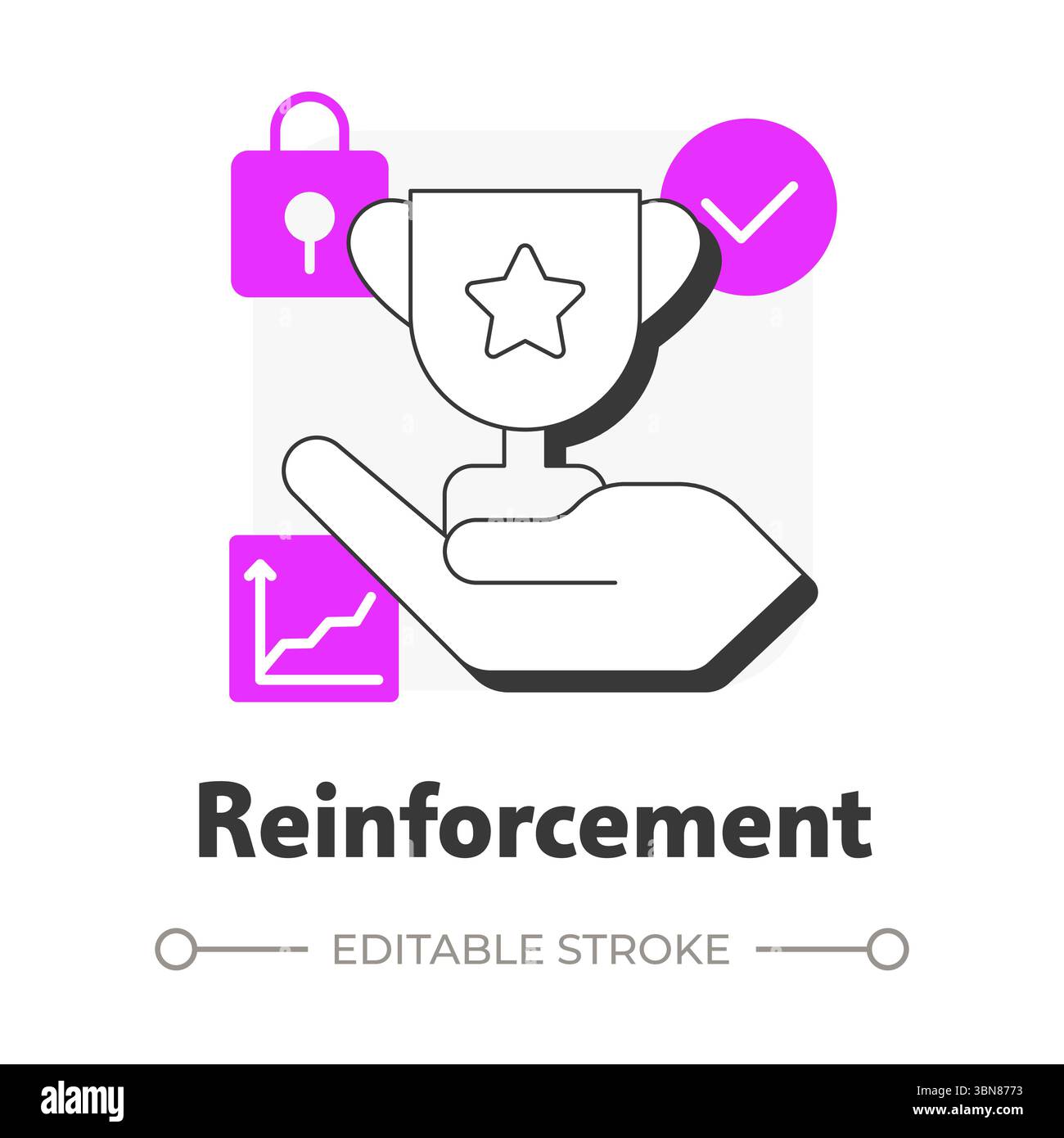 Reinforcement flat outline concept icon Stock Vector Image & Art - Alamy