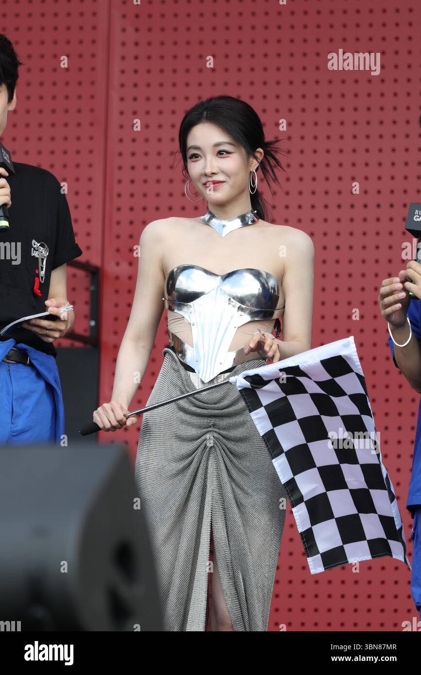 Chinese singer and actress Yu Yan attends an activity in Shanghai ...