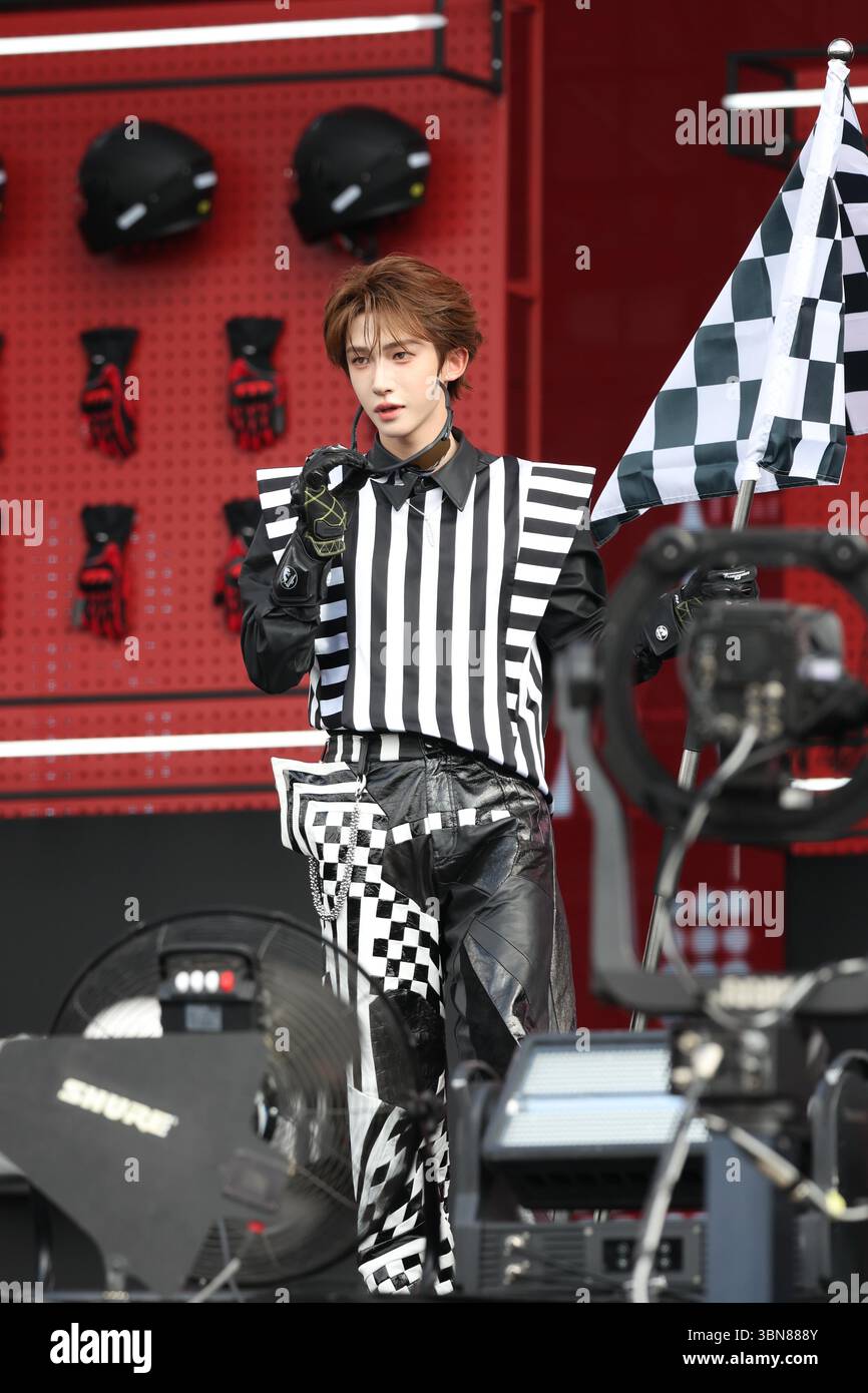 Chinese singer, dancer and model Liu Yu attends an activity in Shanghai ...