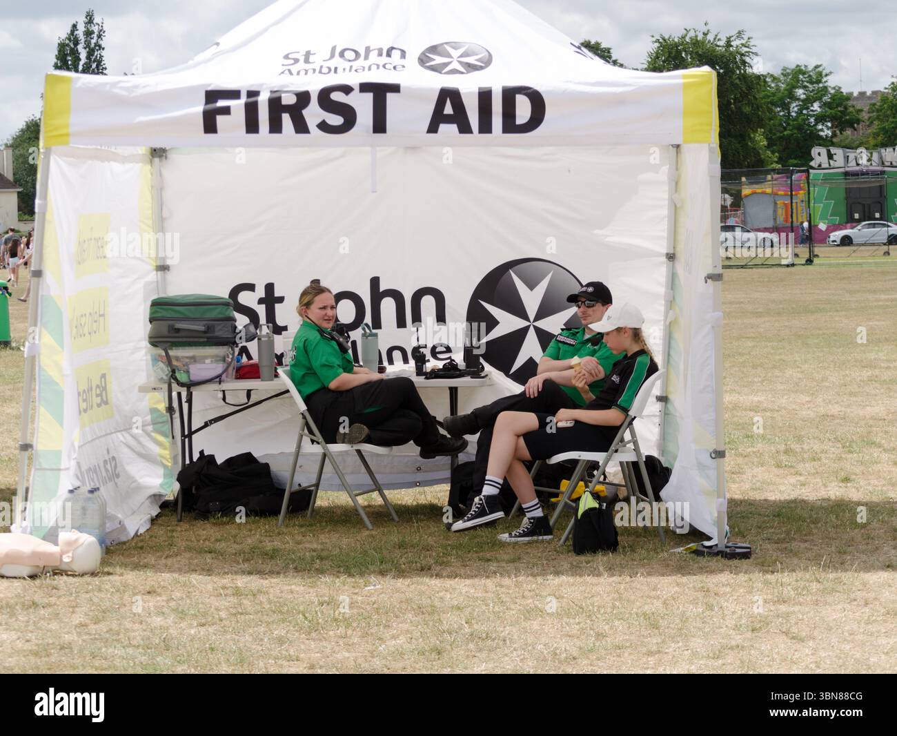 St. John's voluntary first aid point at an outdoor event at a village ...