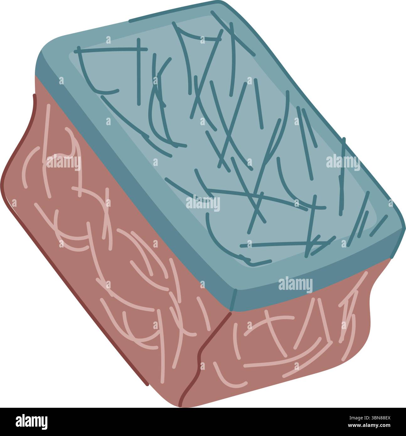 sustainable coconut fiber dish scrubber cartoon vector illustration ...