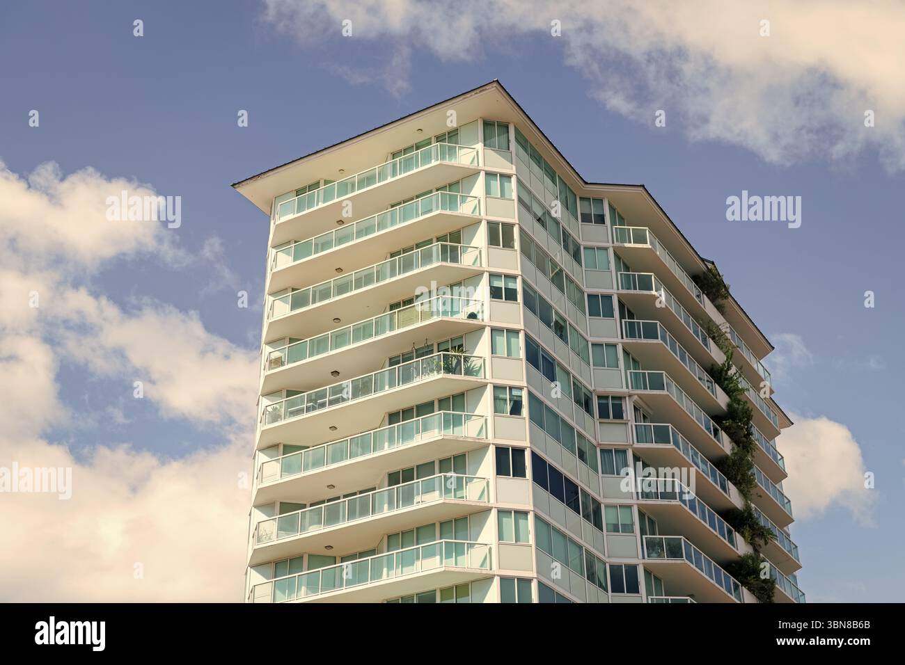 Apartment building with detail. View of building. Residential building ...