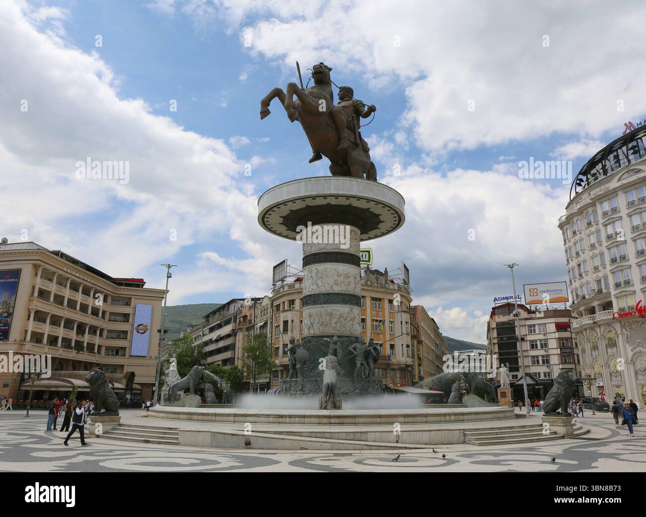Skopje, North Macedonia-May 28,2025:People walking by The Alexander The ...