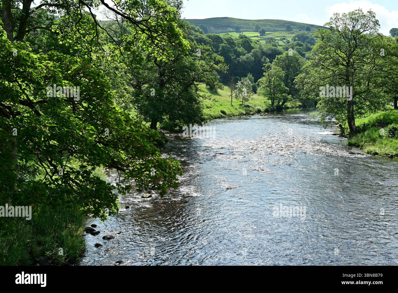 The river Wharfe at Bolton Abbey on the walk to the Cavendish Pavilion ...