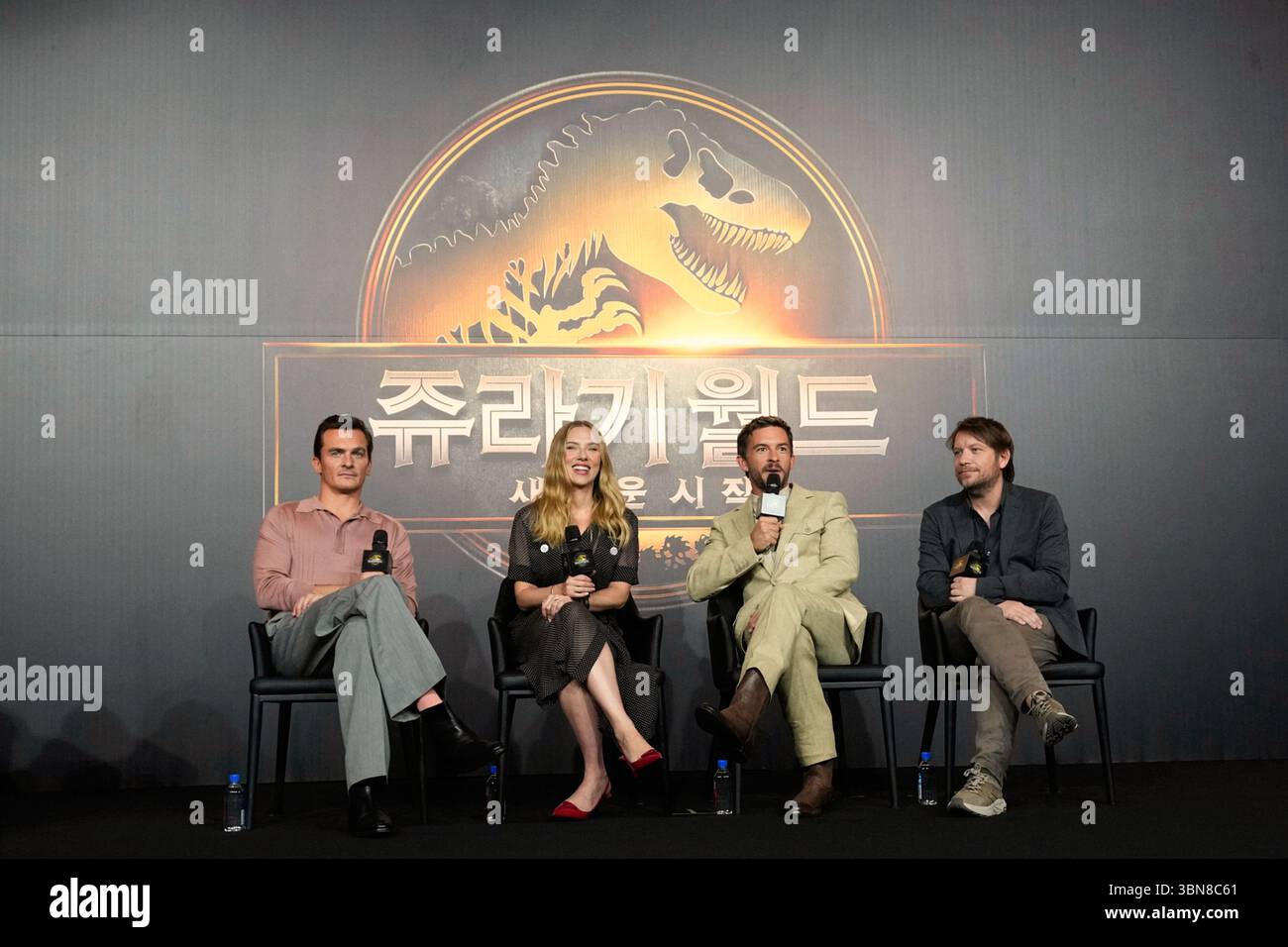 From left, actor Rupert Friend, actress Scarlett Johansson, actor ...