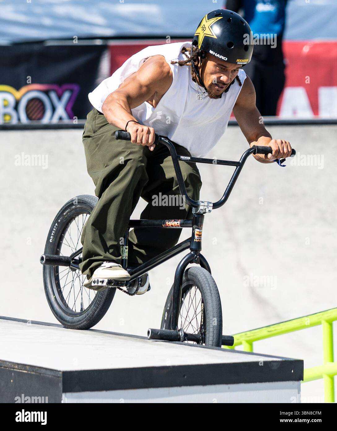June 27 2025 Salt Lake City UT U.S.A. Street biker Chad Kerley rides on ...