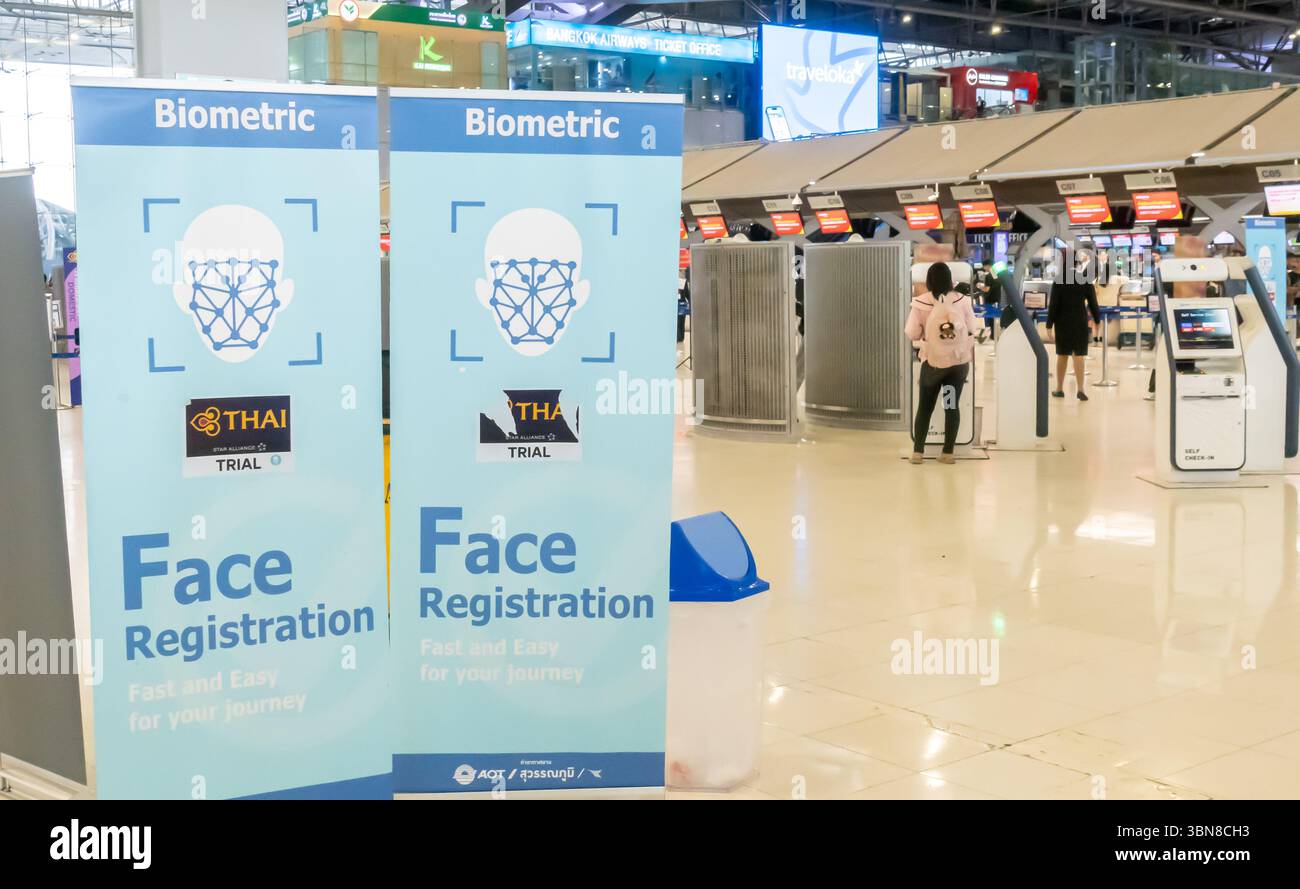 Bangkok airport signs "Face Registration", Thai airways biometric trial ...