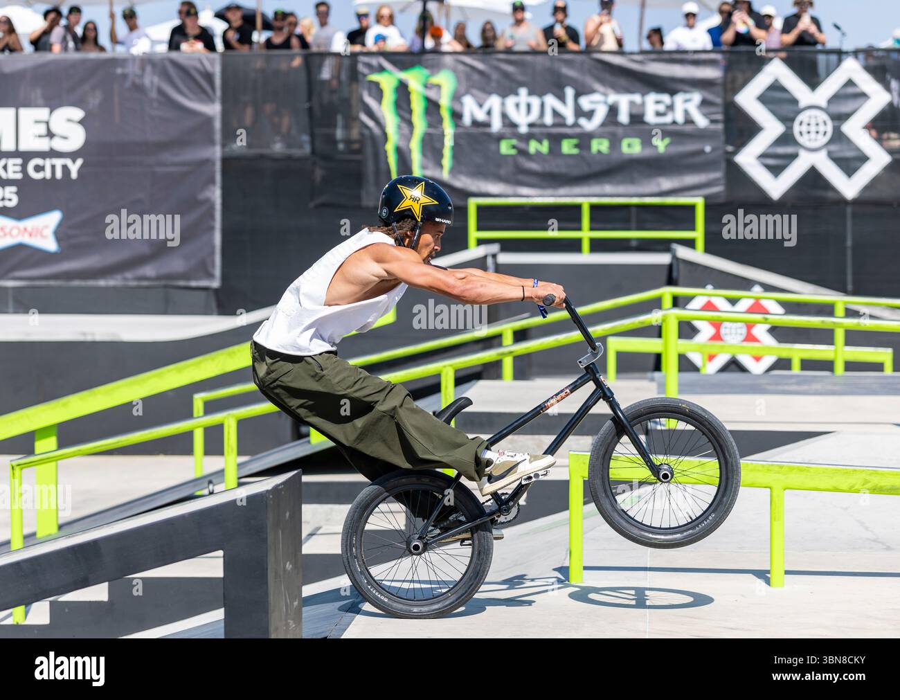 June 27 2025 Salt Lake City UT U.S.A. Street biker Chad Kerley rides on ...