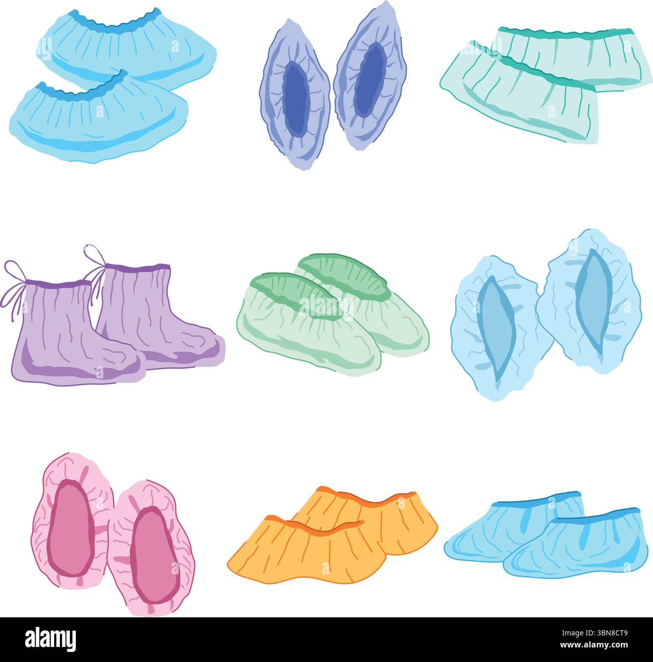 disposable shoe covers set cartoon vector illustration Stock Vector ...