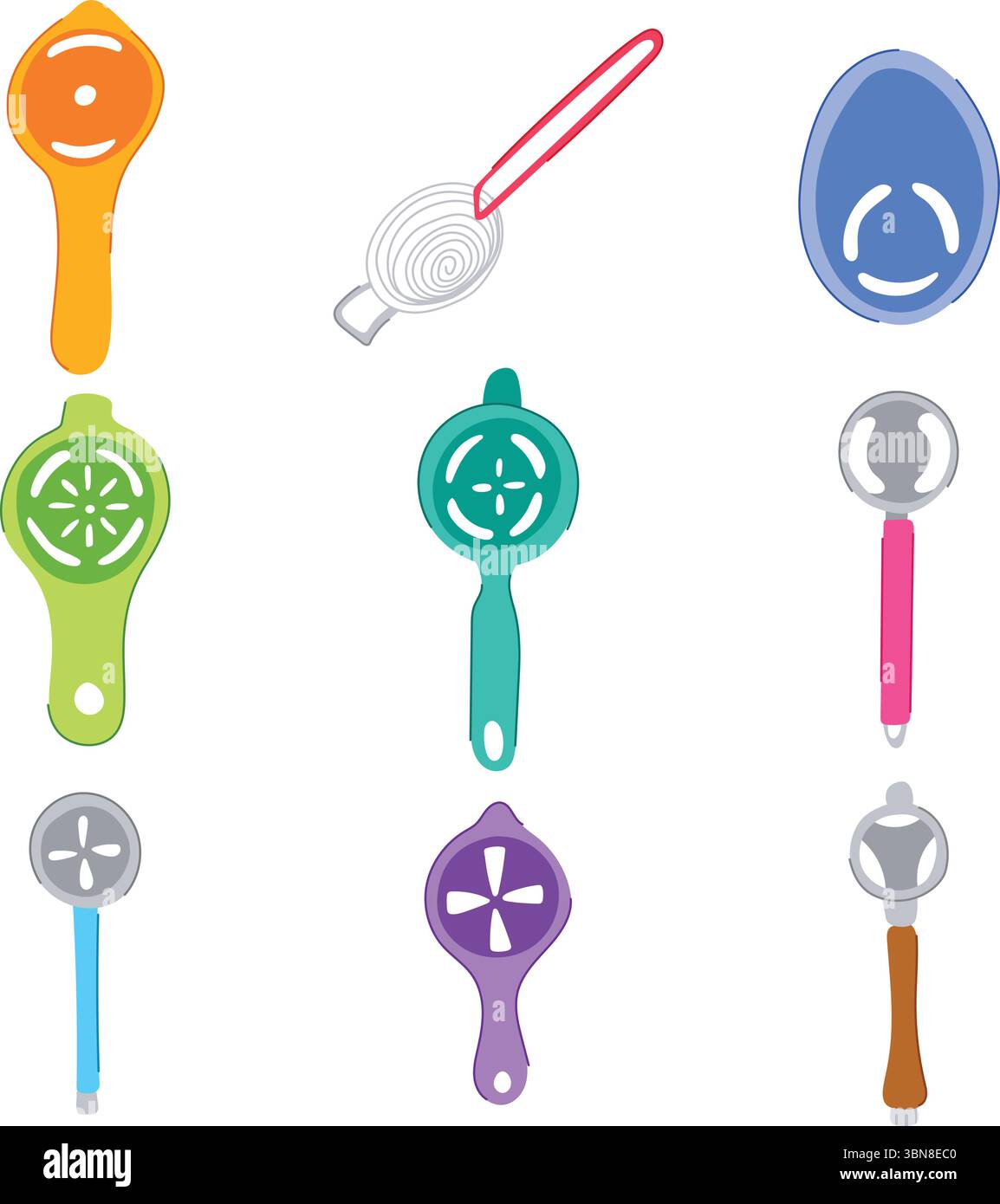 egg separator tool set cartoon vector illustration Stock Vector Image ...