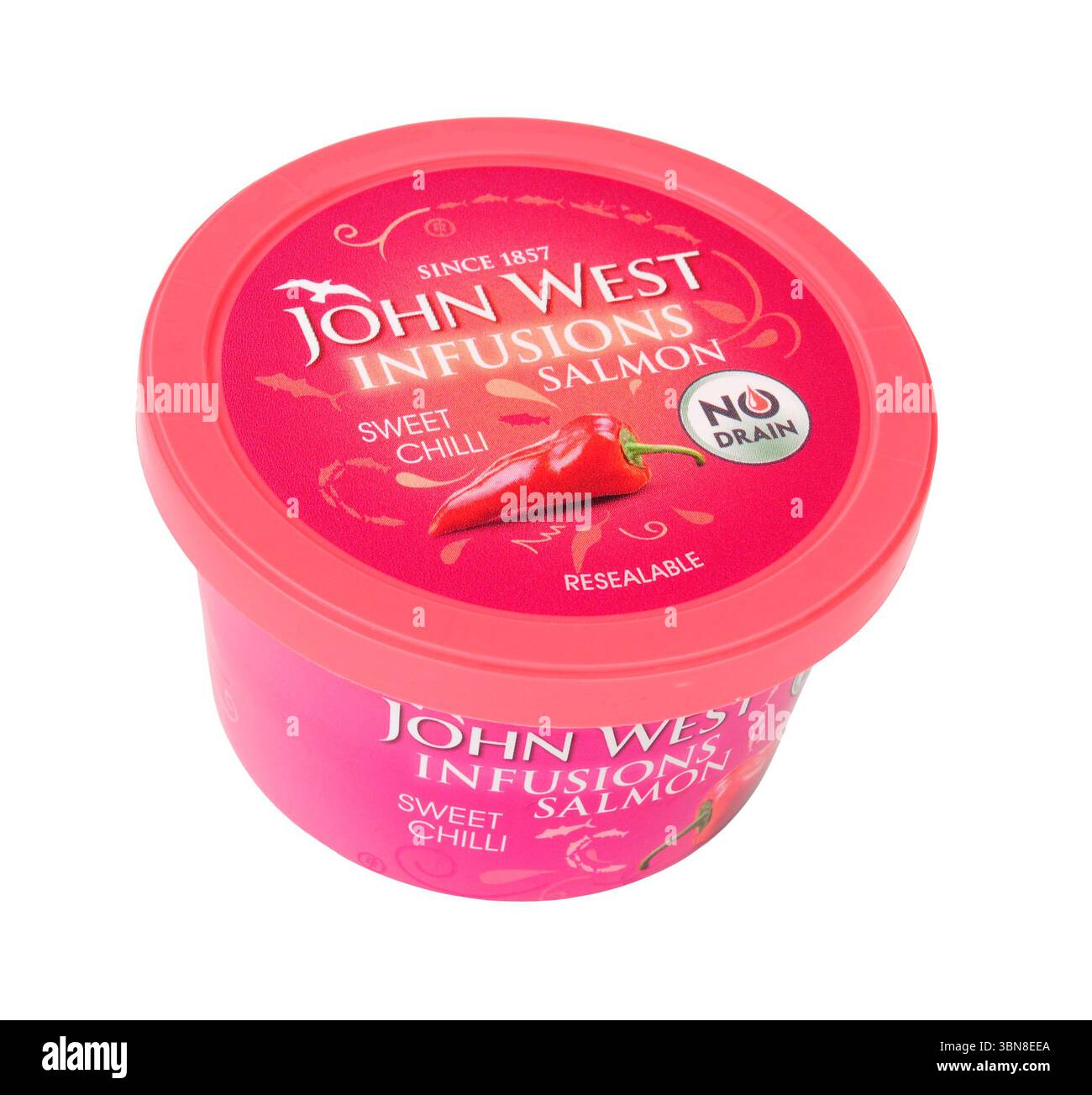 John West infusions sweet chilli flavour no drain salmon fish in a ...