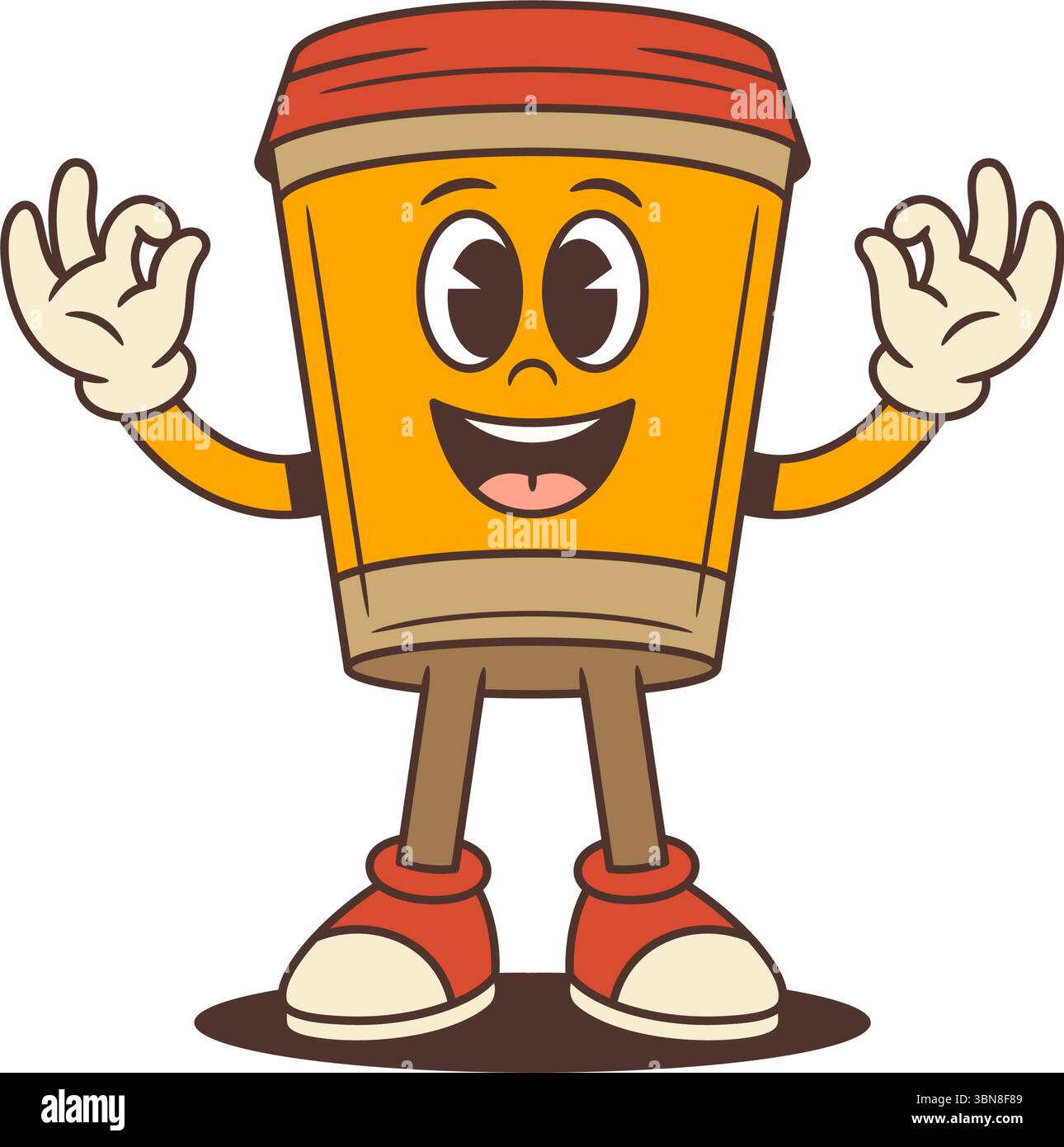 Animated cartoon illustration raising hands hi-res stock photography ...