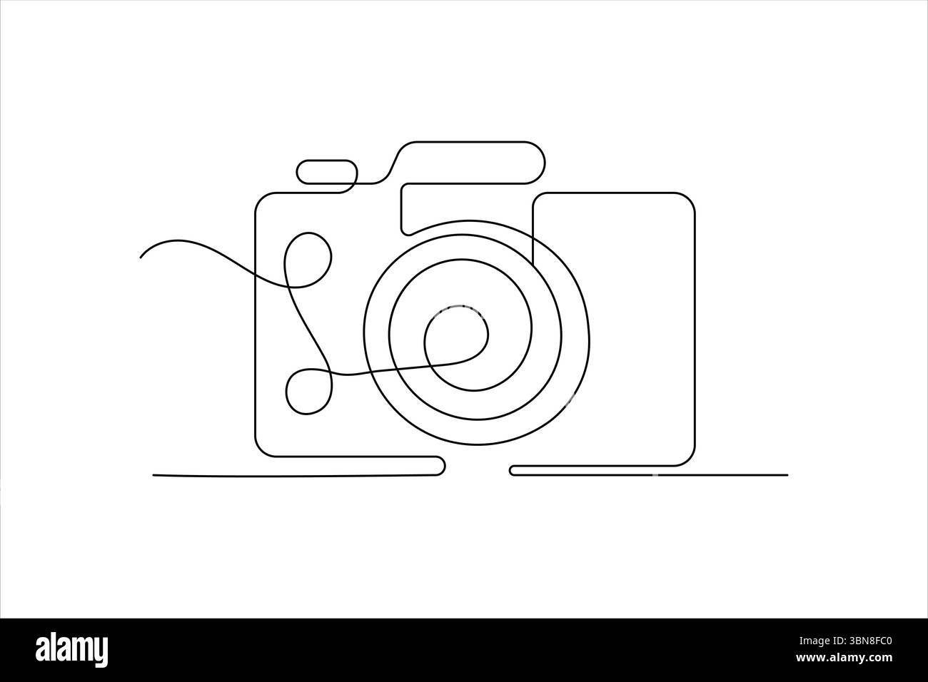 The camera is drawing by one line art on a white background single line ...