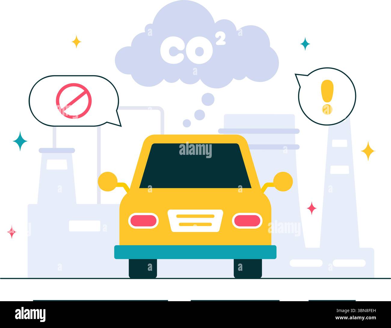 Carbon Dioxide or CO2 Vector Illustration Emphasizing the Importance of ...