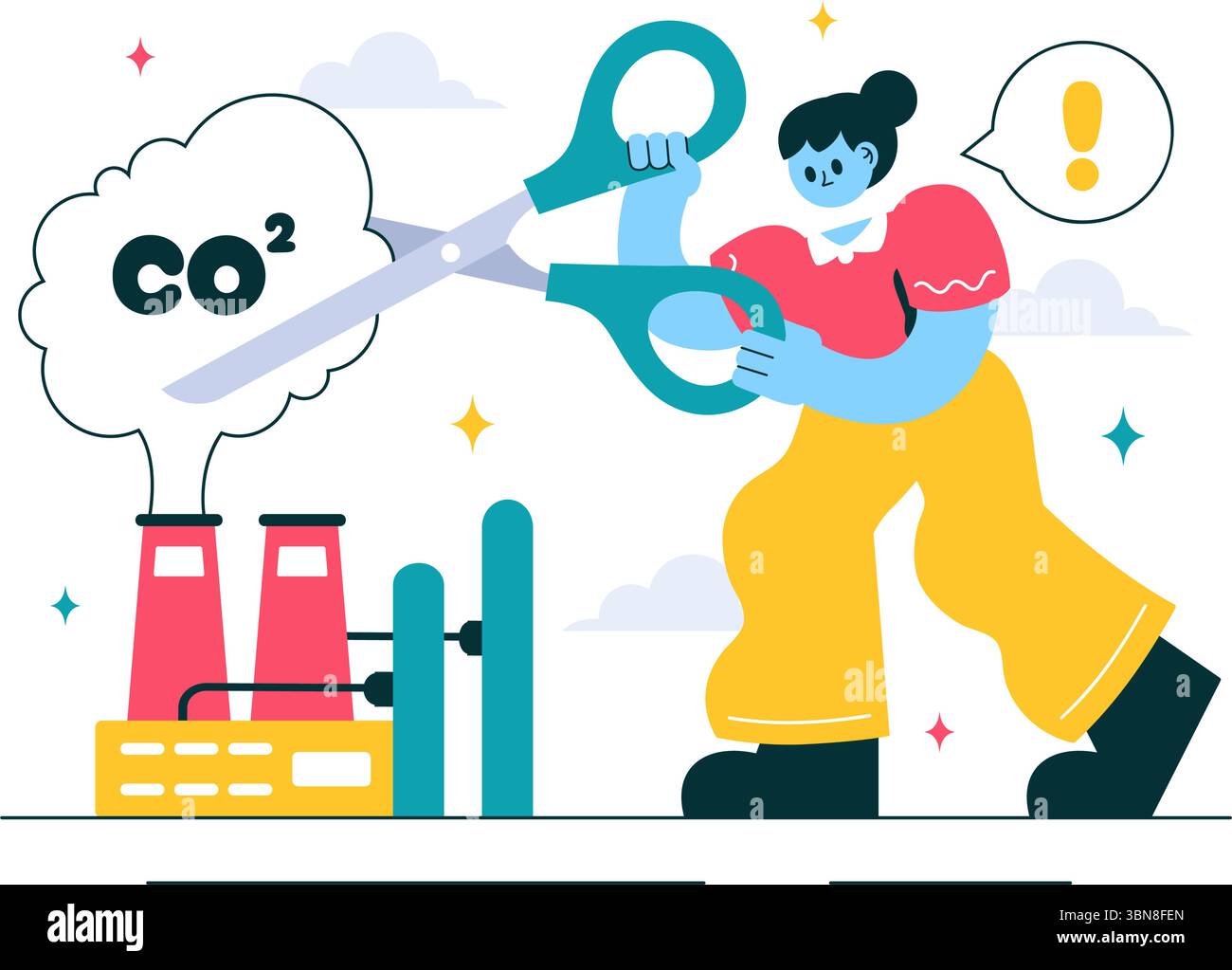 Carbon Dioxide or CO2 Vector Illustration Emphasizing the Importance of ...