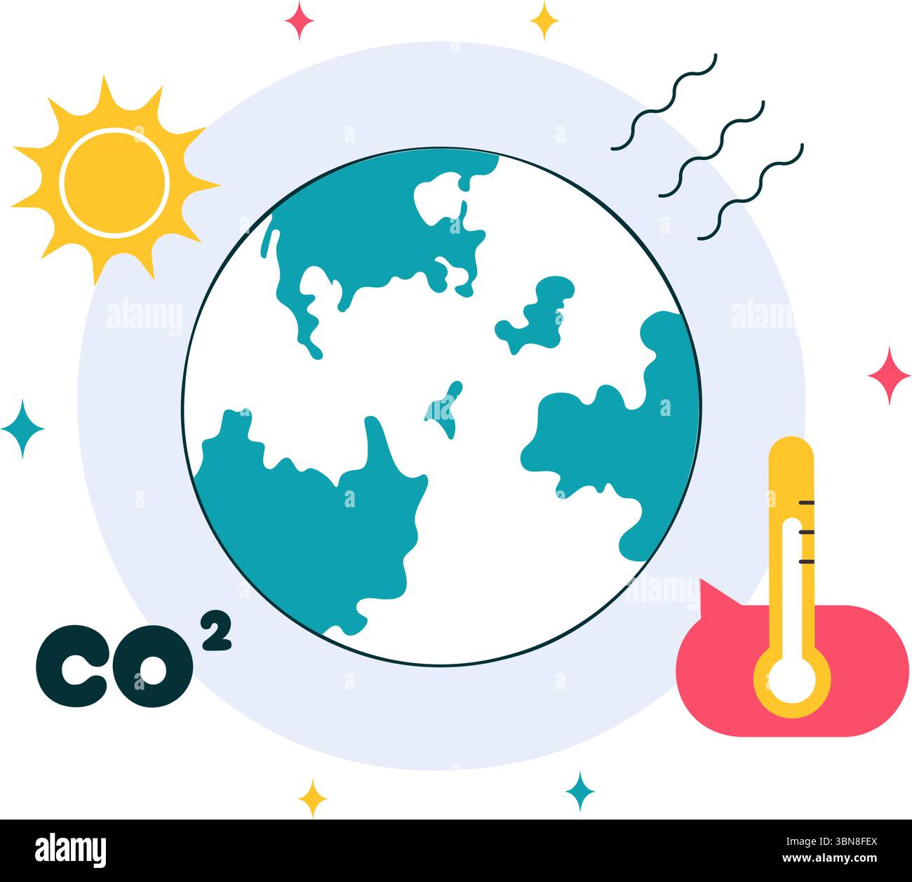 Carbon Dioxide or CO2 Vector Illustration Emphasizing the Importance of ...