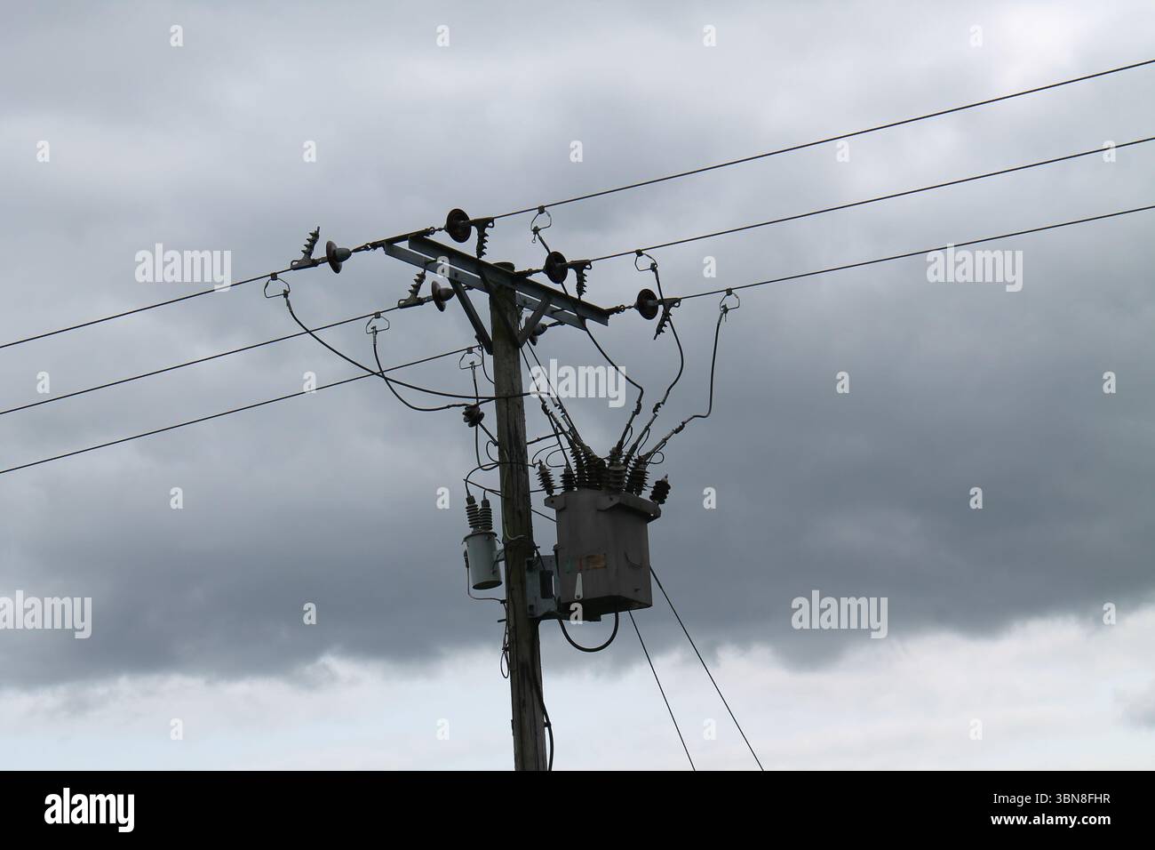 The Switchgear on an Electricity Transmission Pole Stock Photo - Alamy