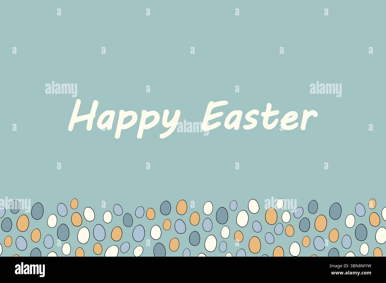 Easter spring frame, border with eggs. Template hand drawn design for ...