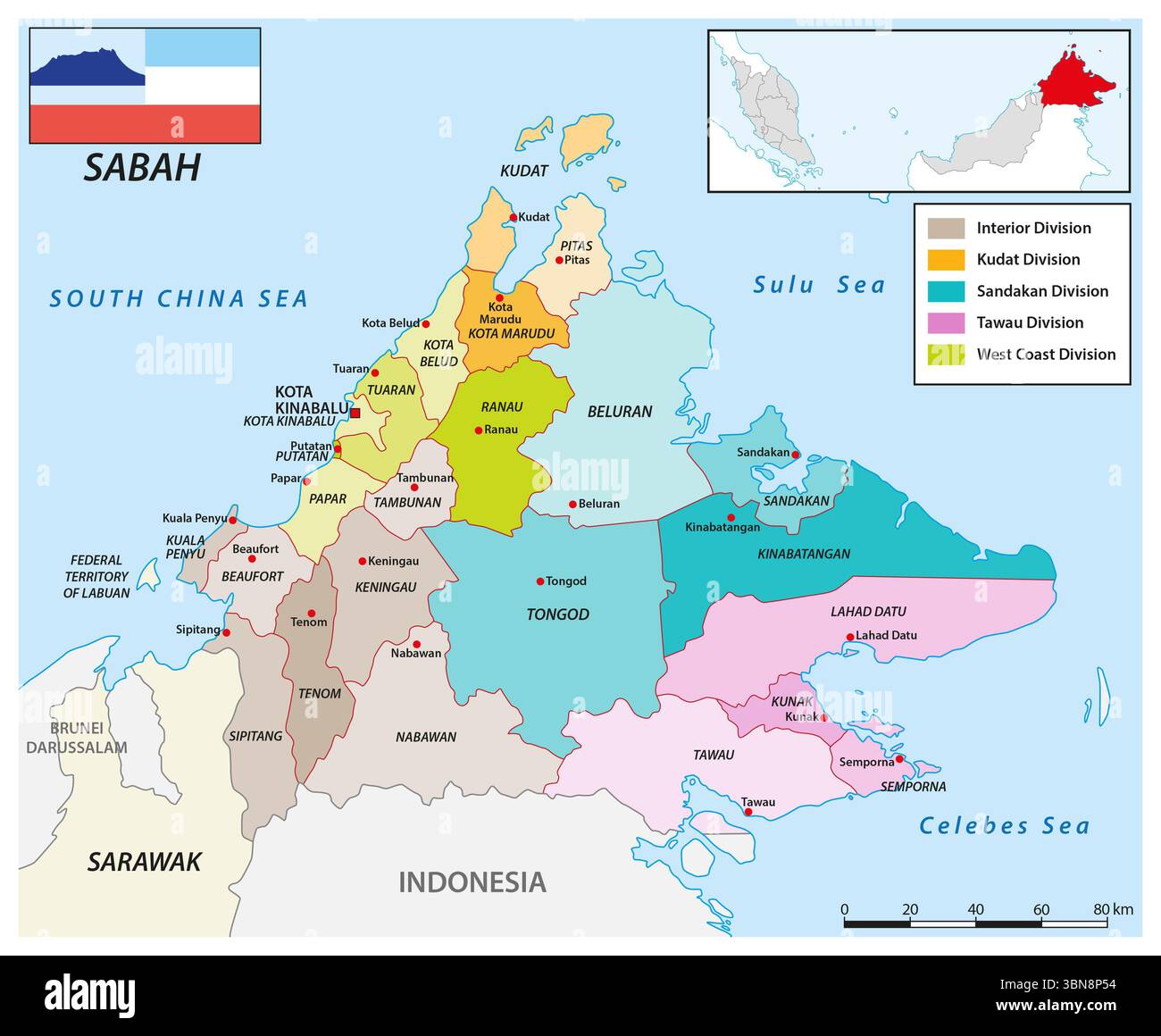 Sulu vector outline map hi-res stock photography and images - Alamy