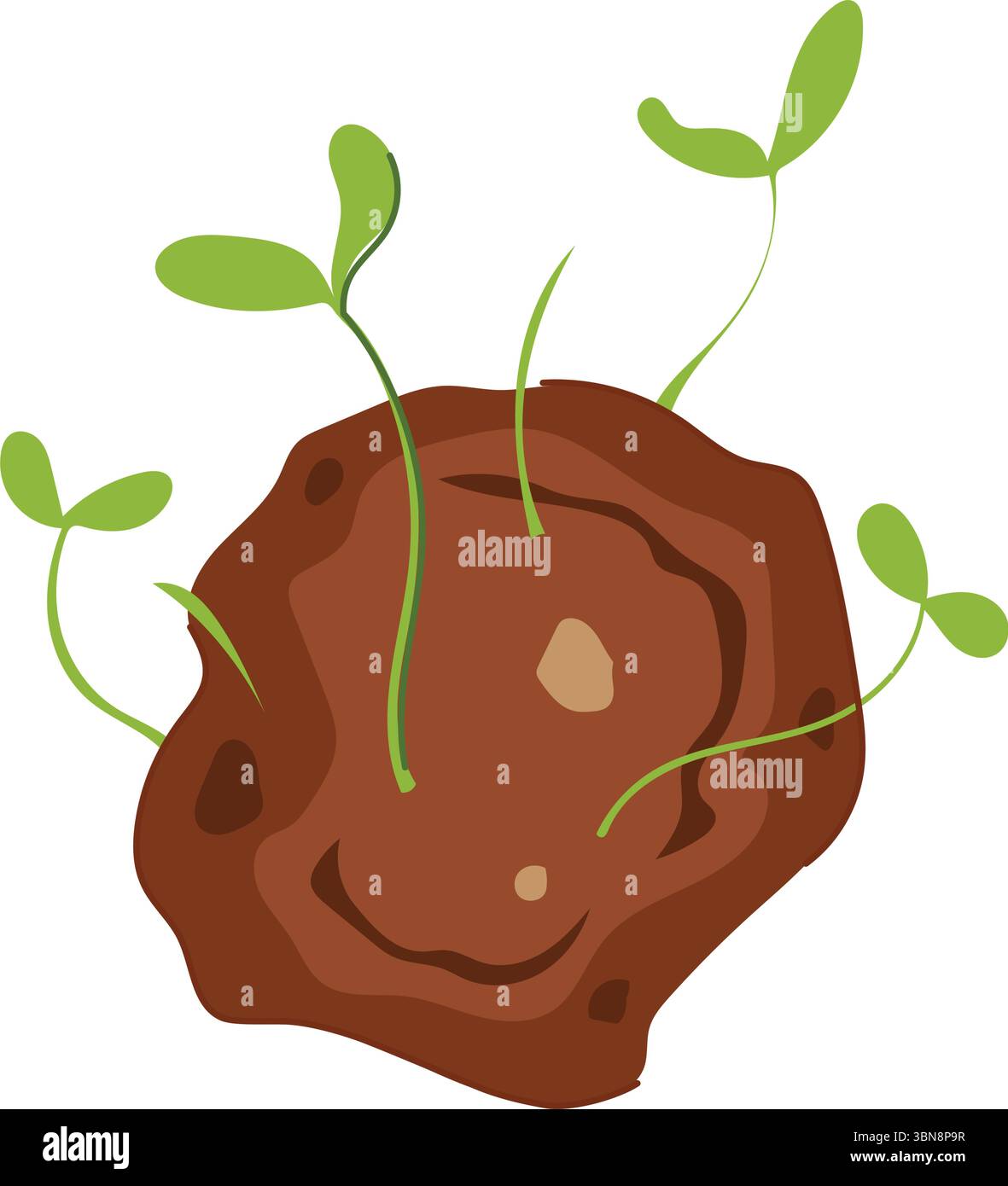 permaculture grass seed bomb cartoon vector illustration Stock Vector ...