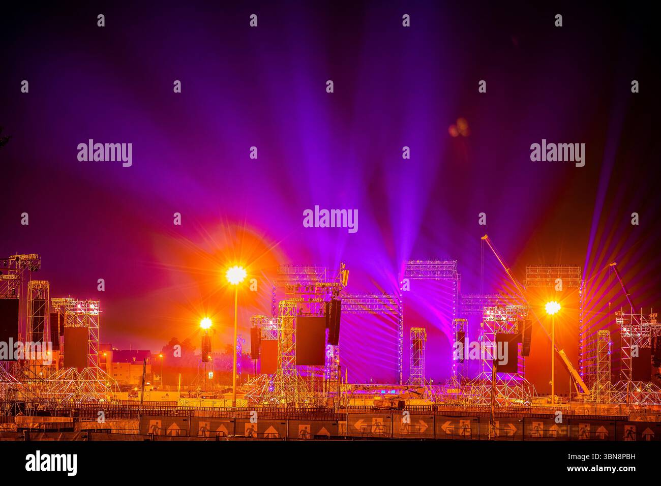 Zagreb, Croatia. 30th June, 2025. General view of light show rehearsal ...