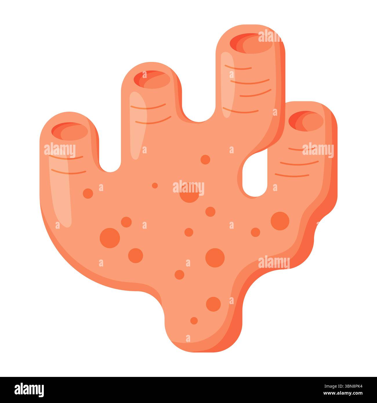 A vibrant orange illustration of a marine sea sponge or coral formation ...