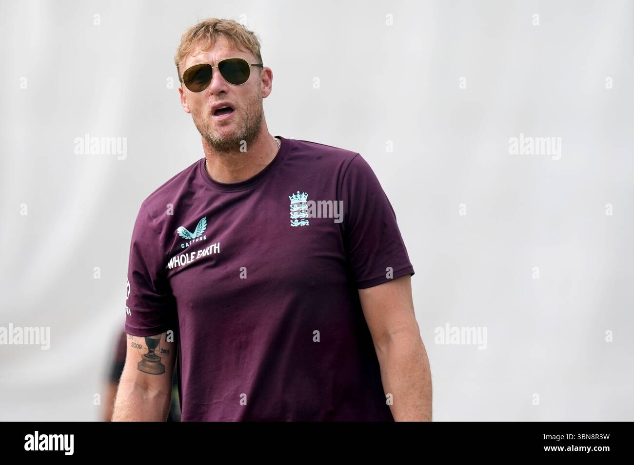 England coach Andrew Flintoff during a nets session at Edgbaston ...