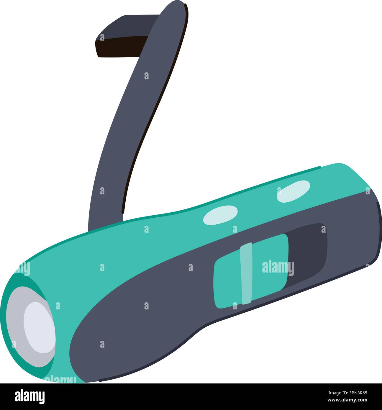 emergency hand crank flashlight cartoon vector illustration Stock ...