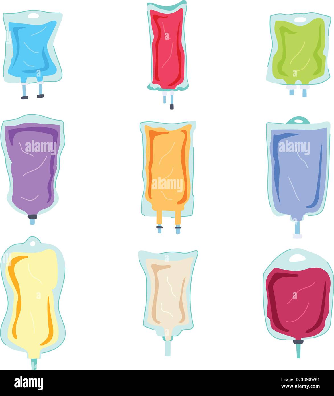 iv fluid bag set cartoon vector illustration Stock Vector Image & Art ...