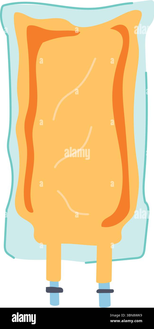 electrolyte iv fluid bag cartoon vector illustration Stock Vector Image ...