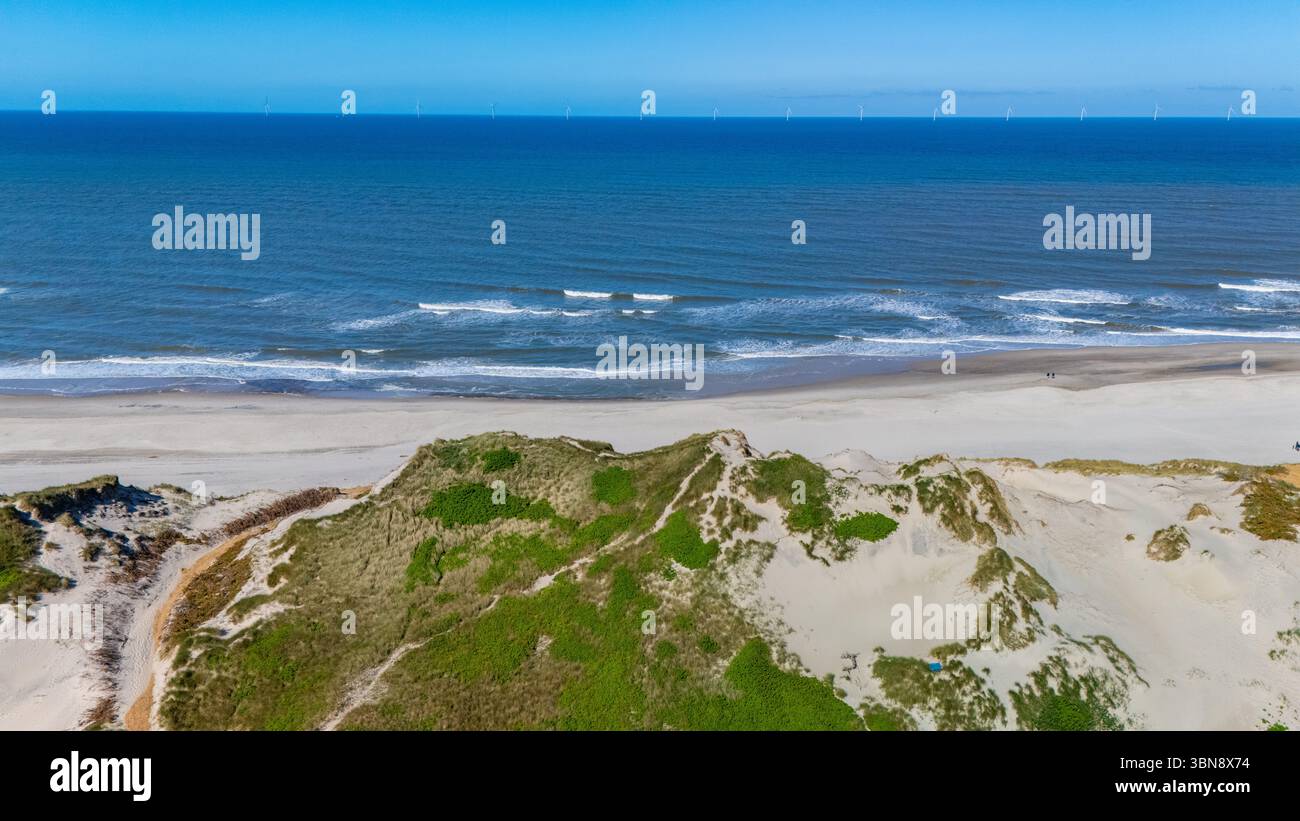 Expansive sandy beach in Denmark showcases gently rolling waves and ...