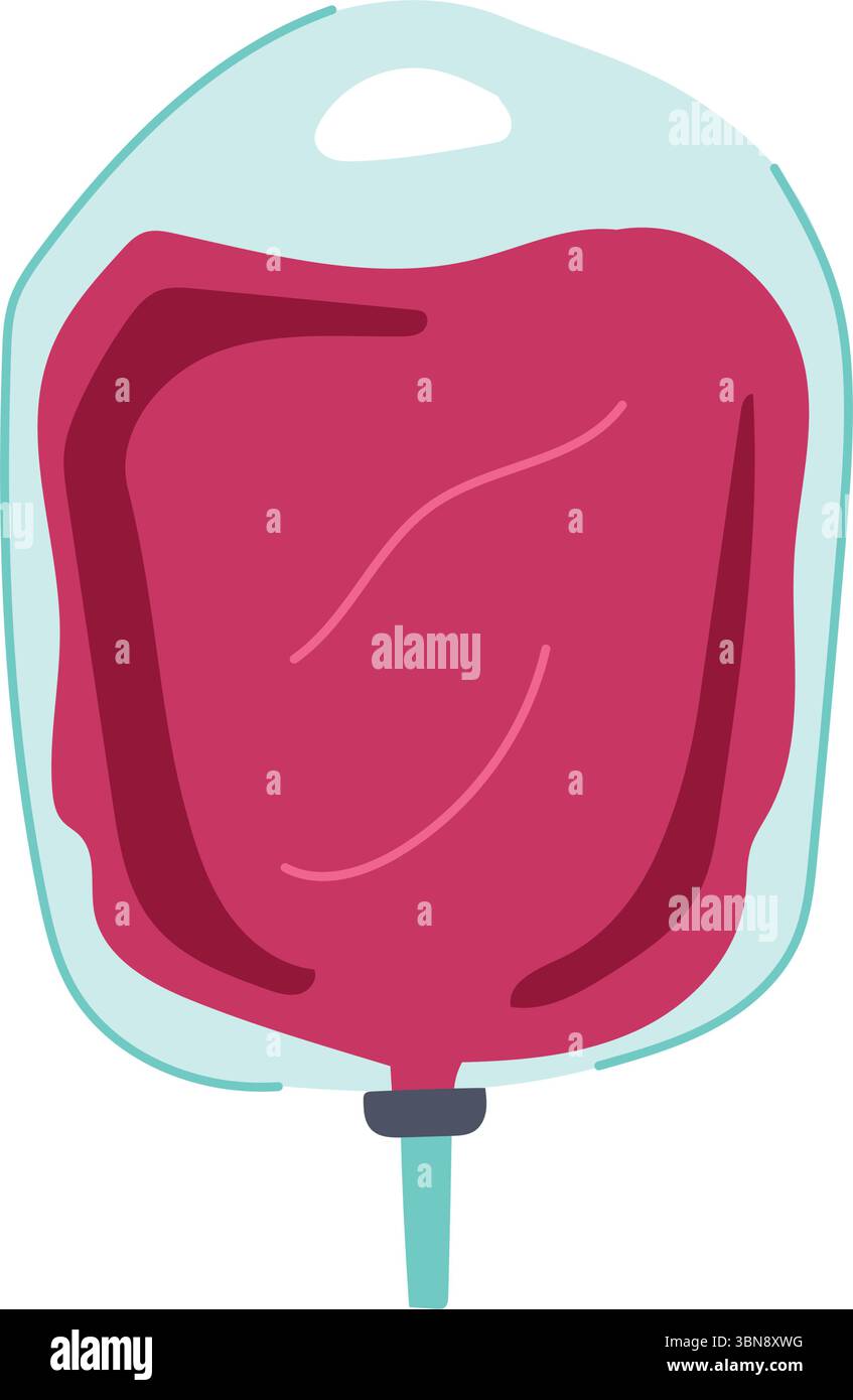 hospital iv fluid bag cartoon vector illustration Stock Vector Image ...