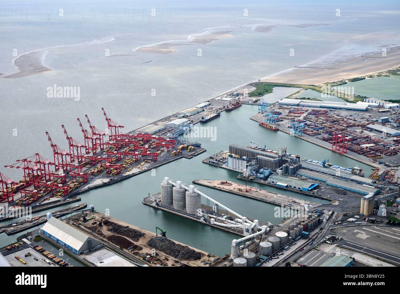 An aerial view of Seaforth Docks at Bootle, Liverpool on Merseyside ...