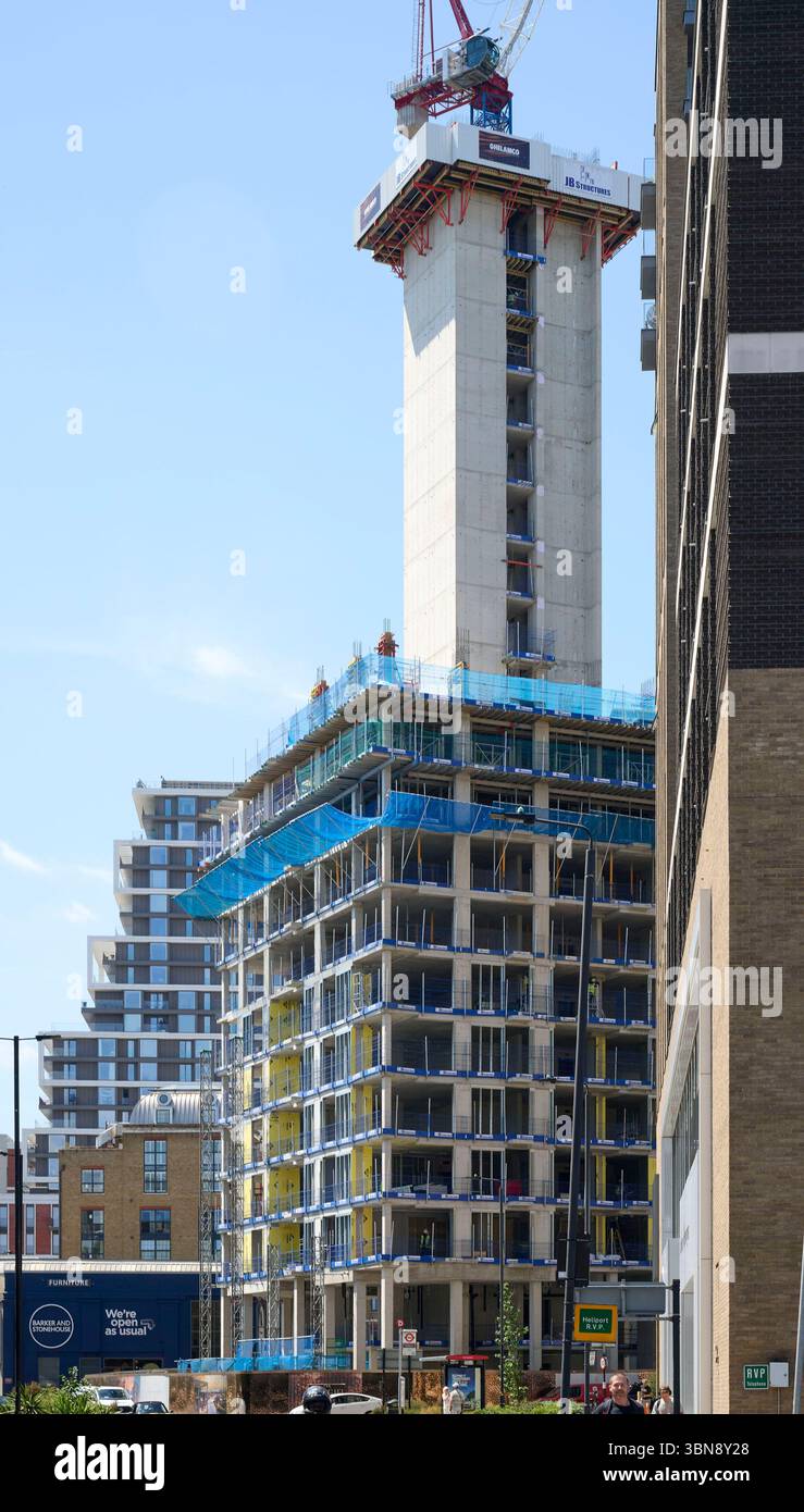 High Rise Apartment building under construction in Battersea area of ...