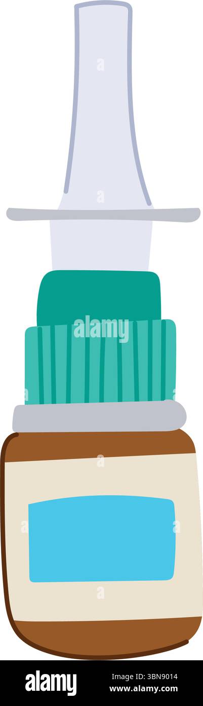 decongestant nasal spray bottle cartoon vector illustration Stock ...