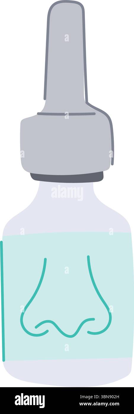 sinus nasal spray bottle cartoon vector illustration Stock Vector Image ...