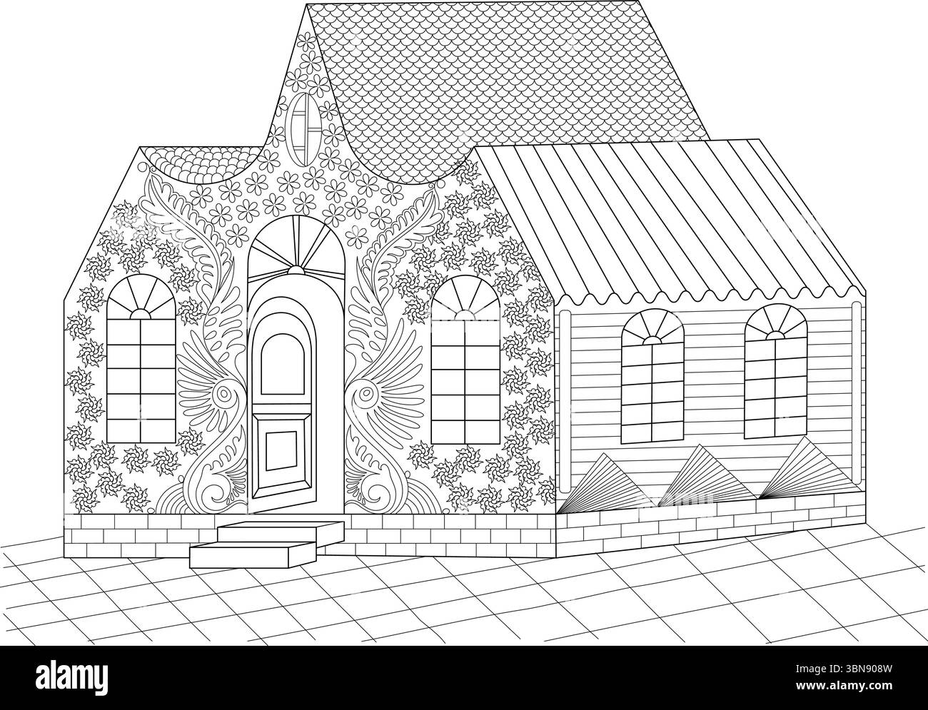 Unique floral structure Black and White Stock Photos & Images - Alamy