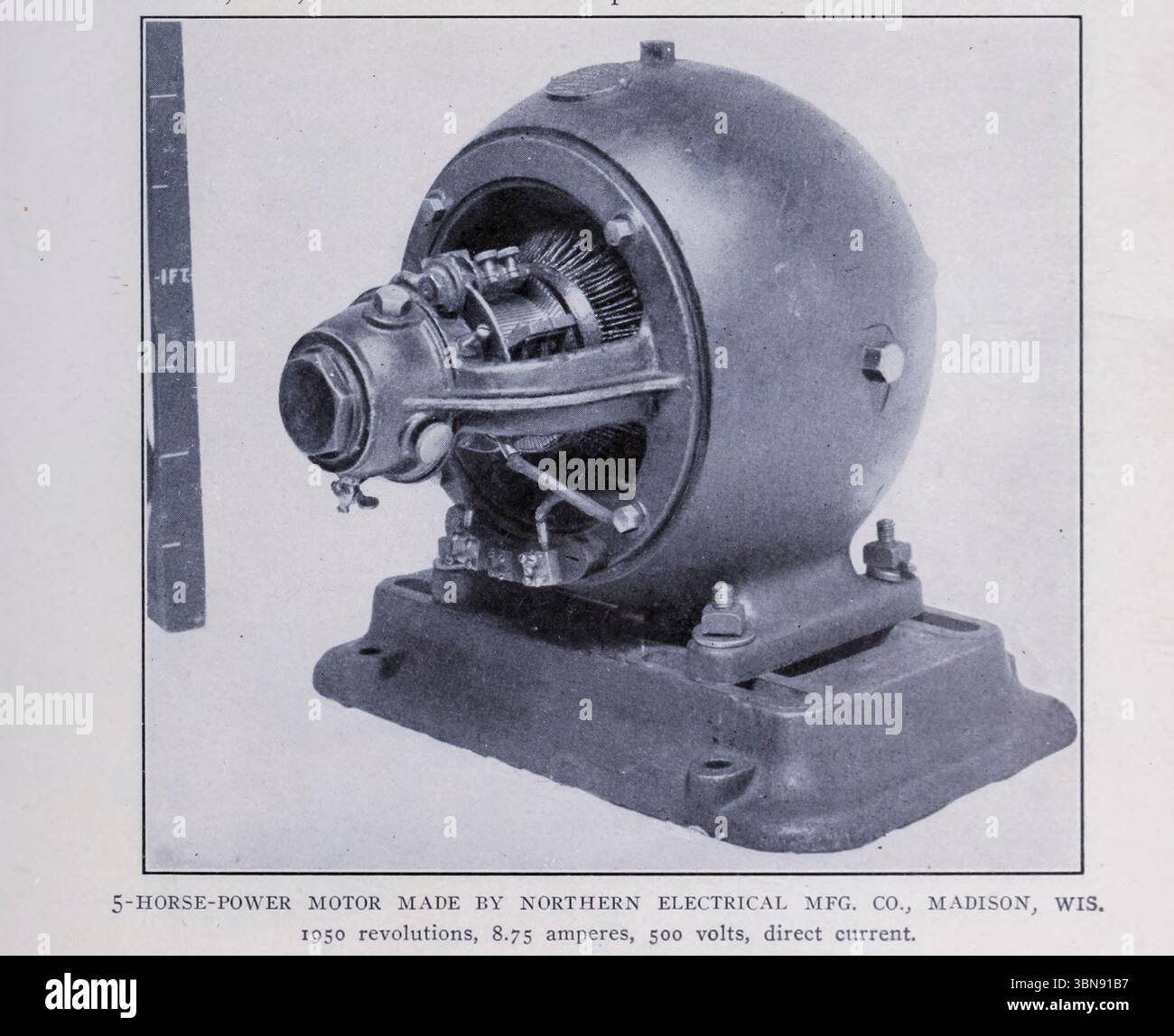 5 HORSE-POWER MOTOR MADE BY NORTHERN ELECTRICAL MEG. CO., MADISON, WIS ...