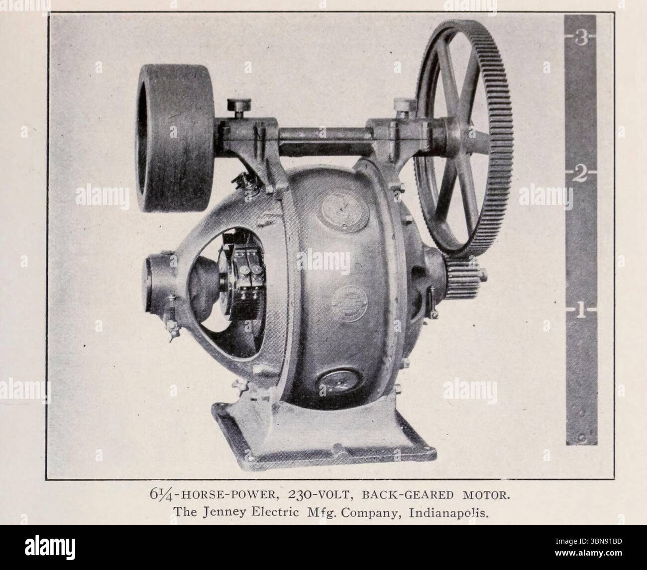 6 1/4 HORSE-POWER, 23O-VOLT, BACK-GEARED MOTOR. The Jenney Electric Mfg ...