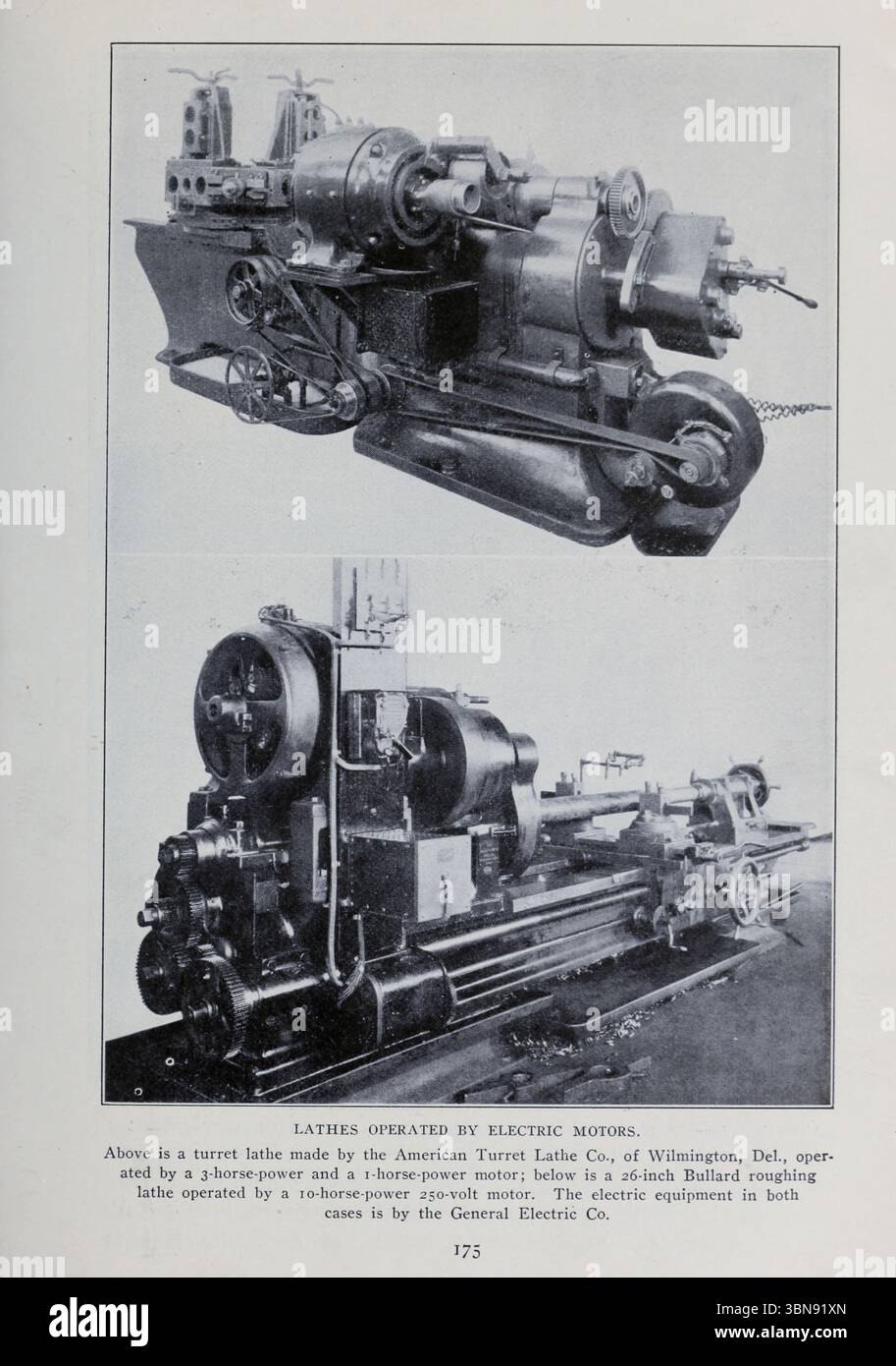 LATHES OPERATED BY ELECTRIC MOTORS. Above is a turret lathe made by the ...