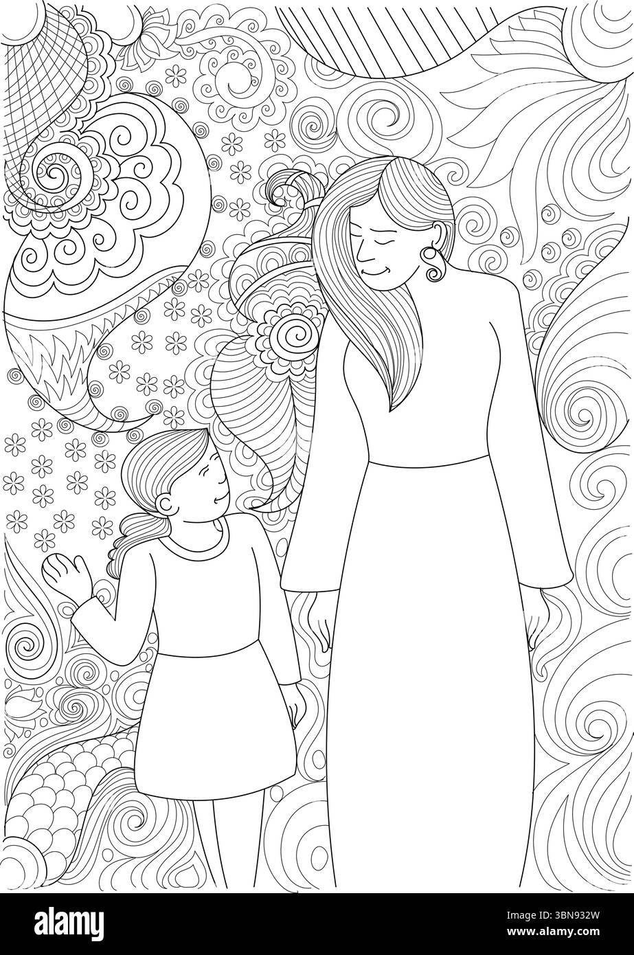 Parents holding hands daughter Stock Vector Images - Alamy