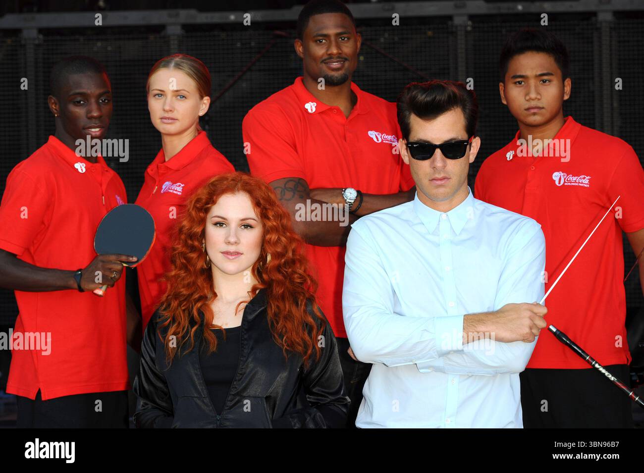 Katy B and Mark Ronson (front) with Olympic hopefuls Darius Knight ...