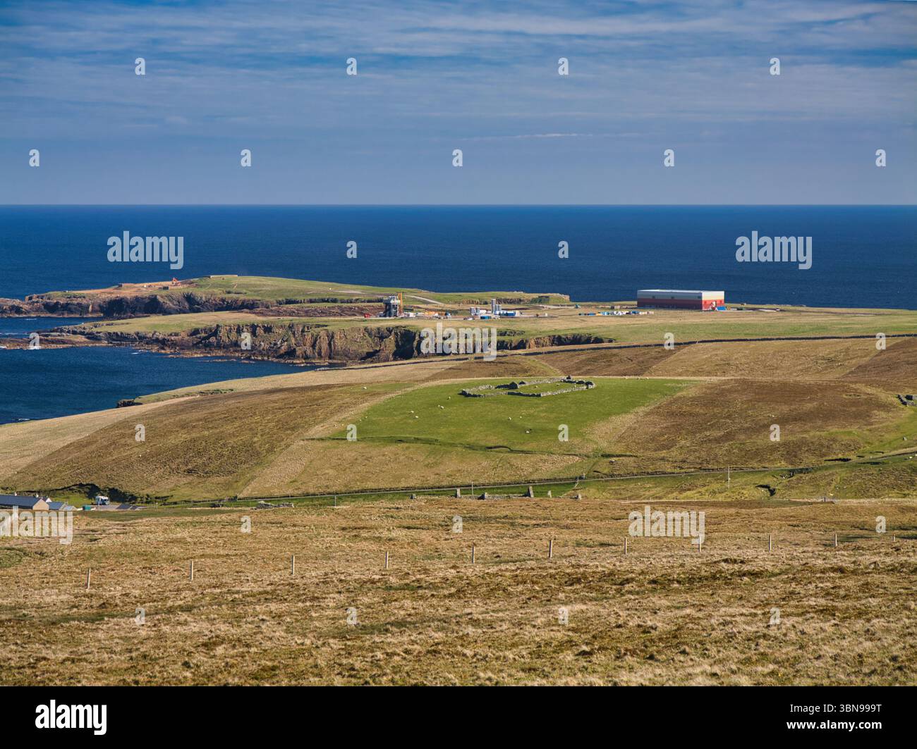 A panoramic view of Saxavord Space Port in Skaw, Unst, Shetland Stock ...