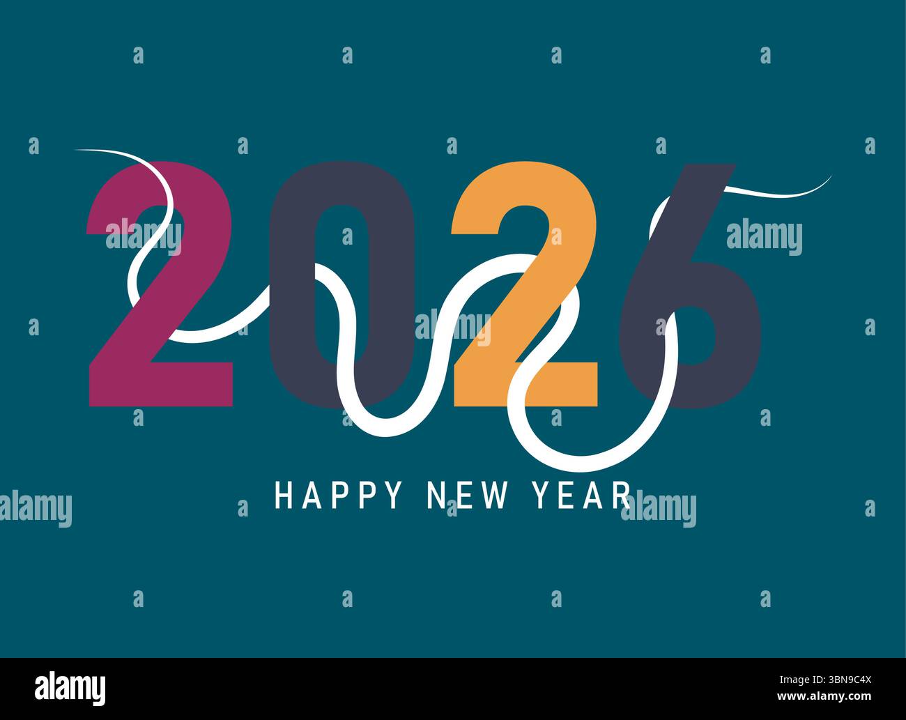 Stylish vector logo set featuring bold “2026” typography in black and ...