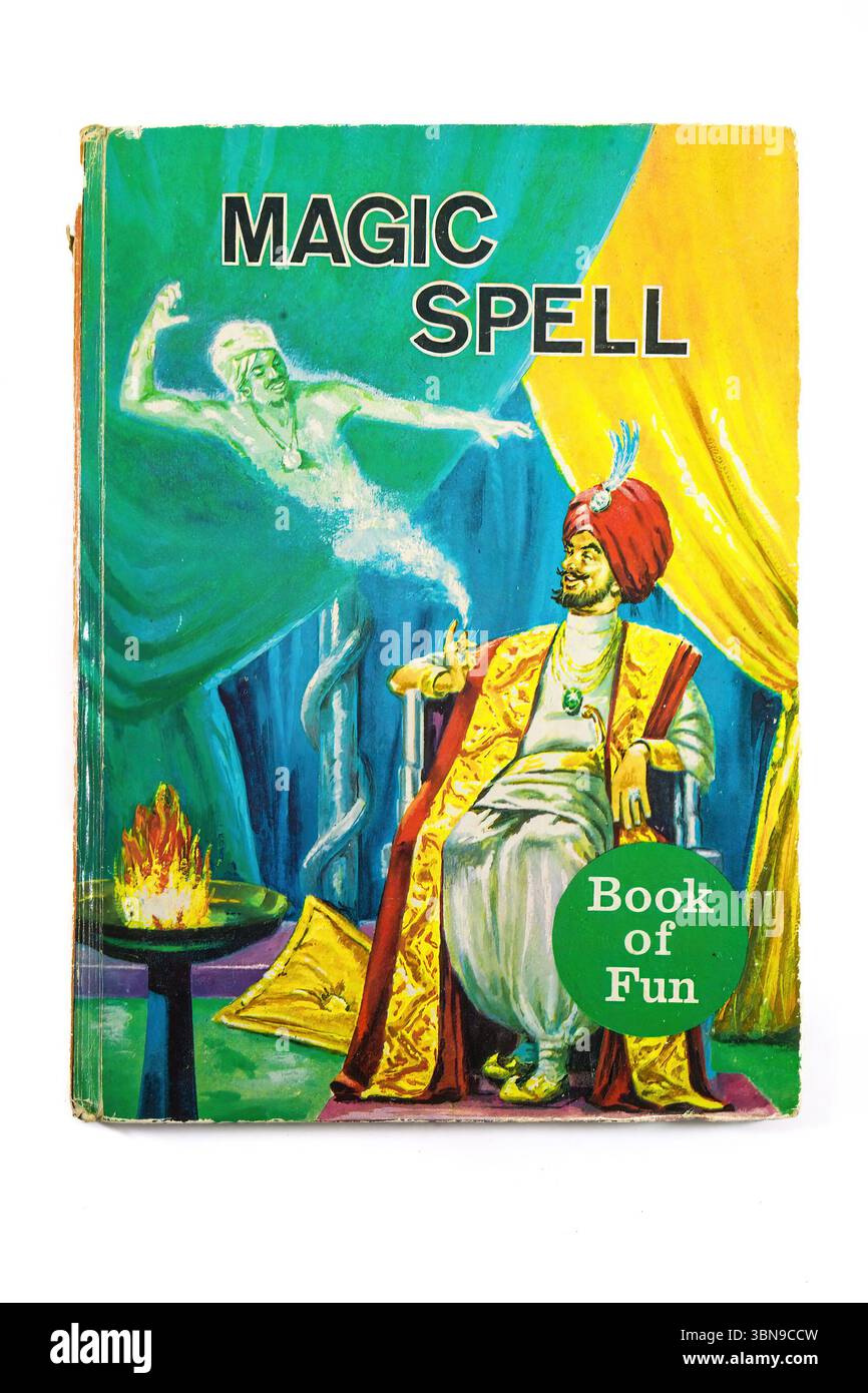 Vintage illustrated childrens book cover of 'Magic Spell' showing a ...